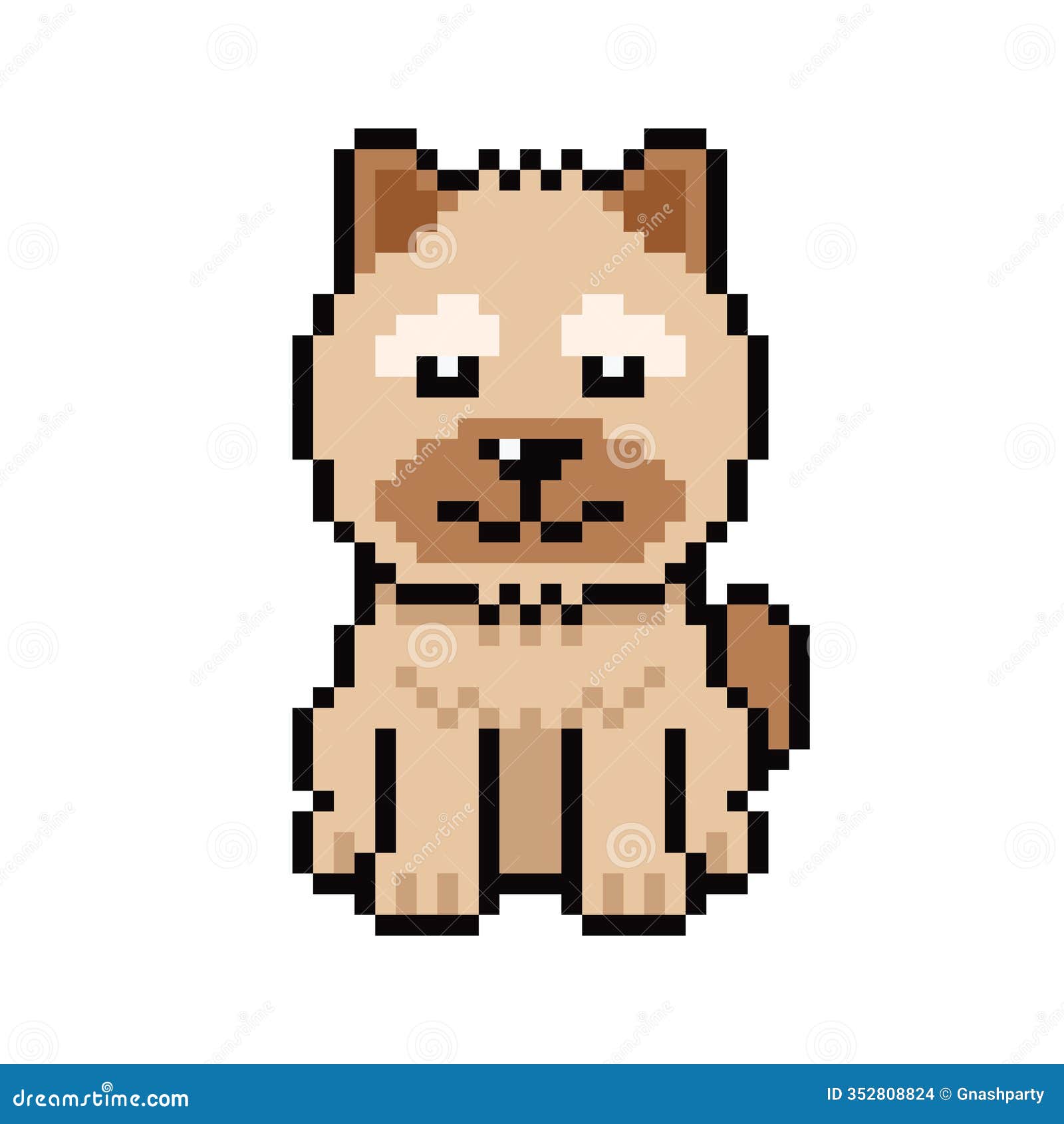 Pixel Art Shih Tzu Dog Vector In Retro Style | CartoonDealer.com #354940878
