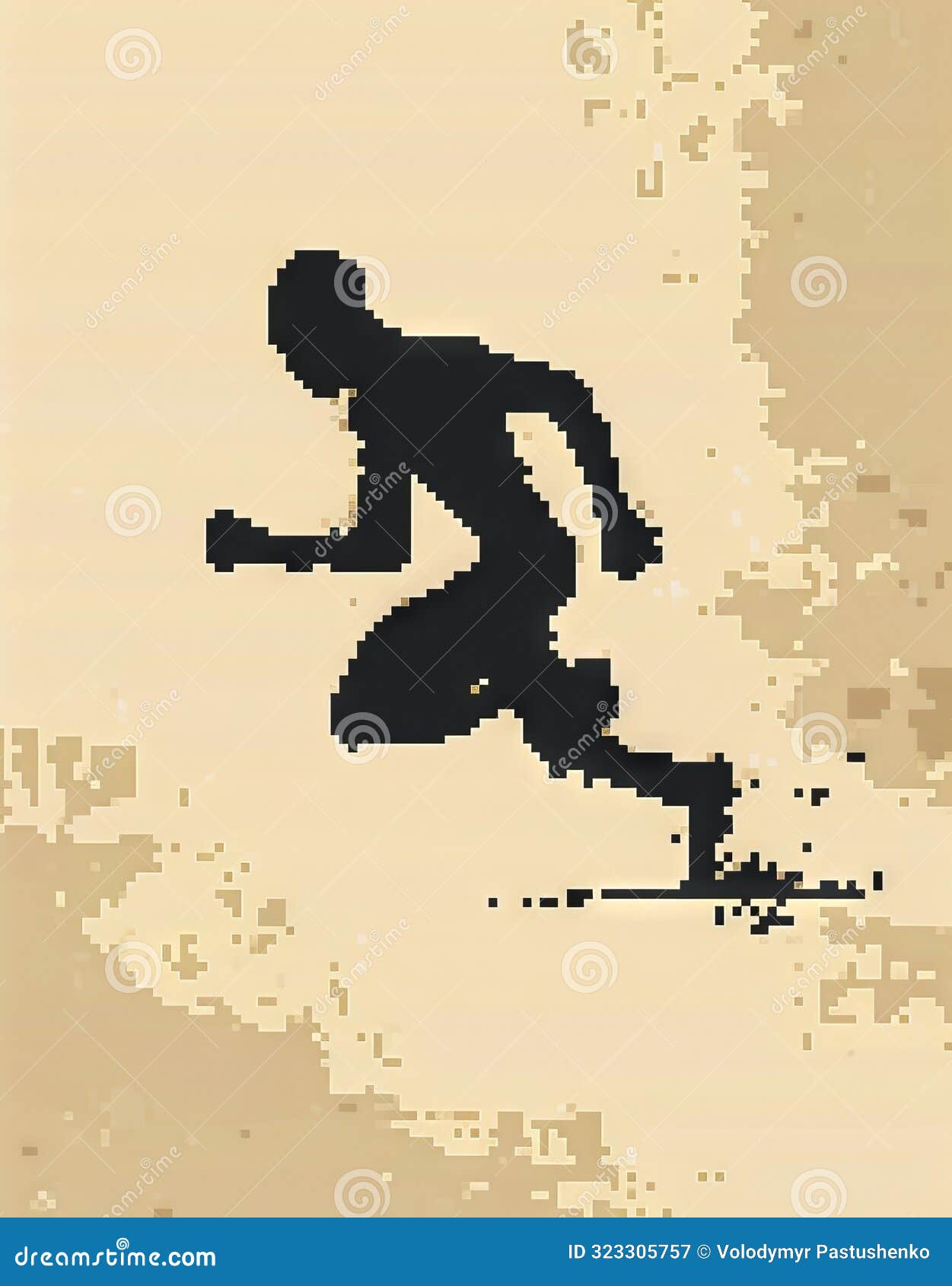Pixel Art Running Man For Design Vector Illustration | CartoonDealer ...