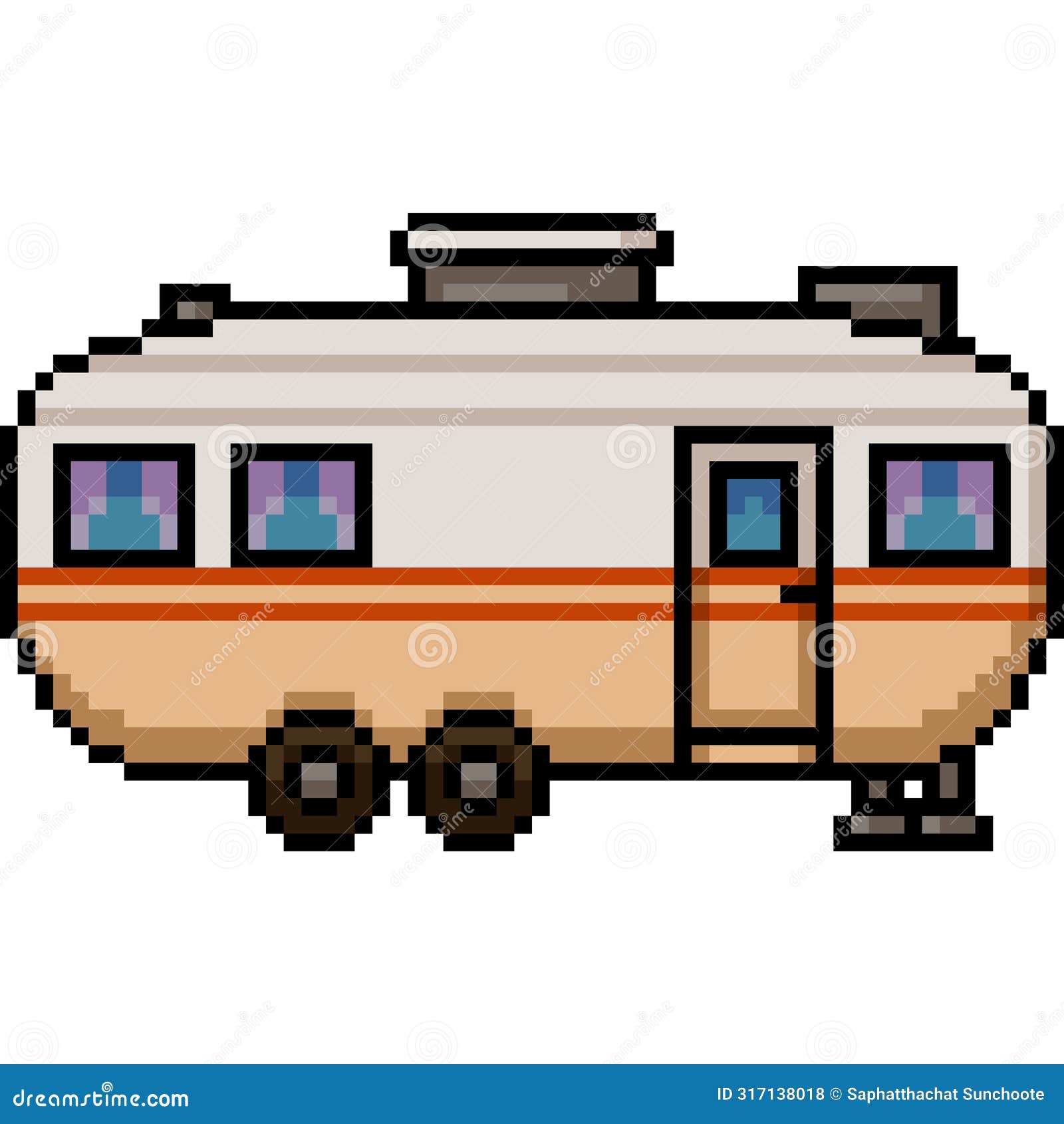 Pixel Art of Small Van House Stock Vector - Illustration of side, small ...