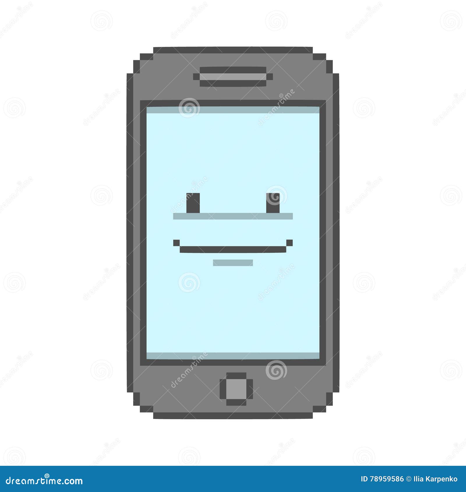 Pixel Art Smartphone on White Background Stock Illustration ...