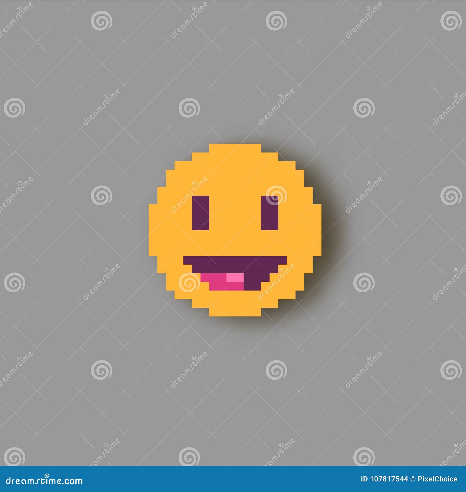 Pixel art smile. stock vector. Illustration of emotion - 107817544