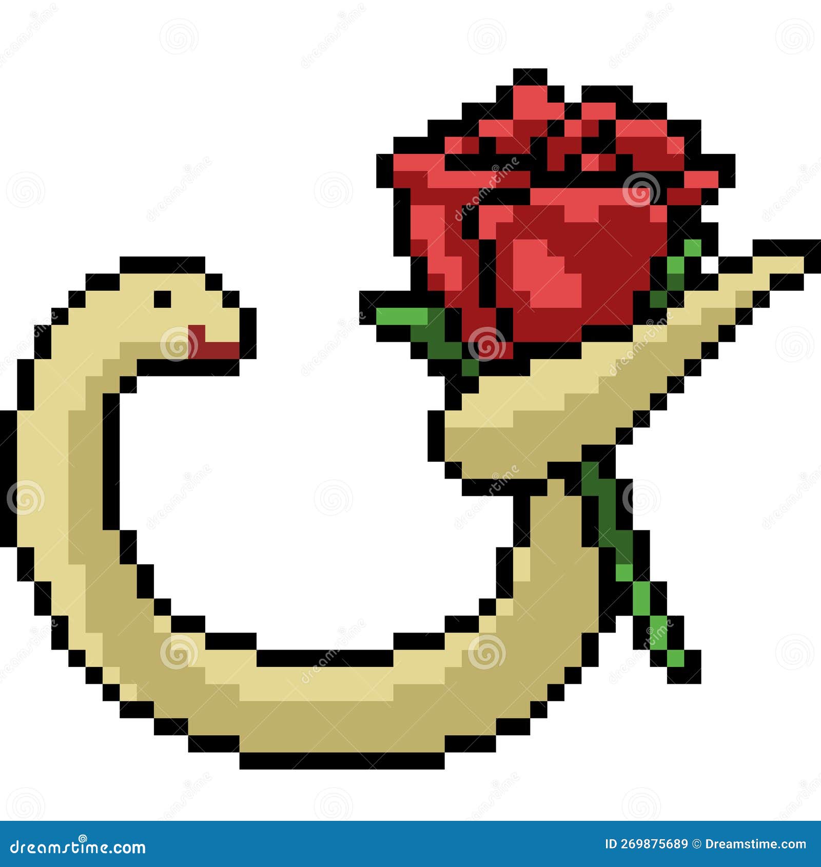Pixel Art Snake Icon Illustration | CartoonDealer.com #250519760