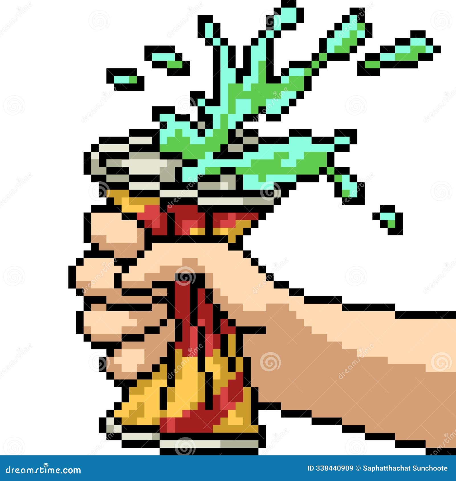 Pixel Art Soda Cans Teal Orange Retro Design Royalty-Free Cartoon ...