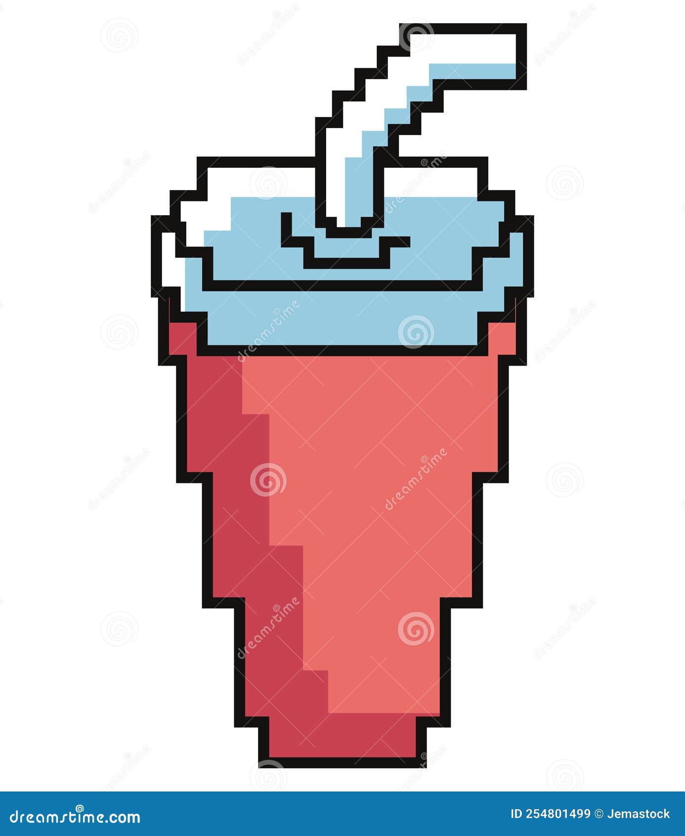 Pixel art soda drink stock vector. Illustration of isolated - 254801499