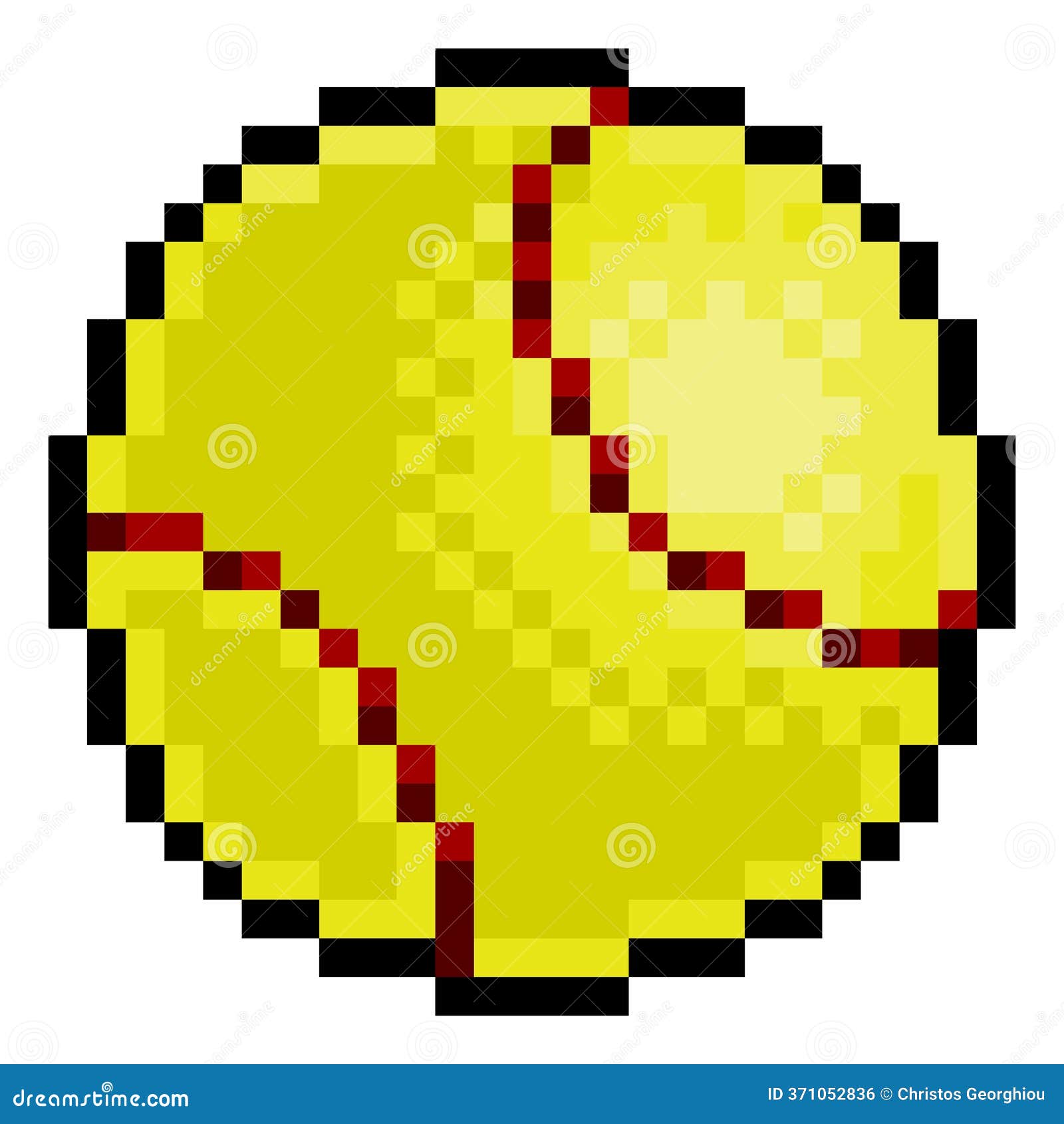 Pixel Art Softball Ball Sports Icon Vector Illustration | CartoonDealer ...