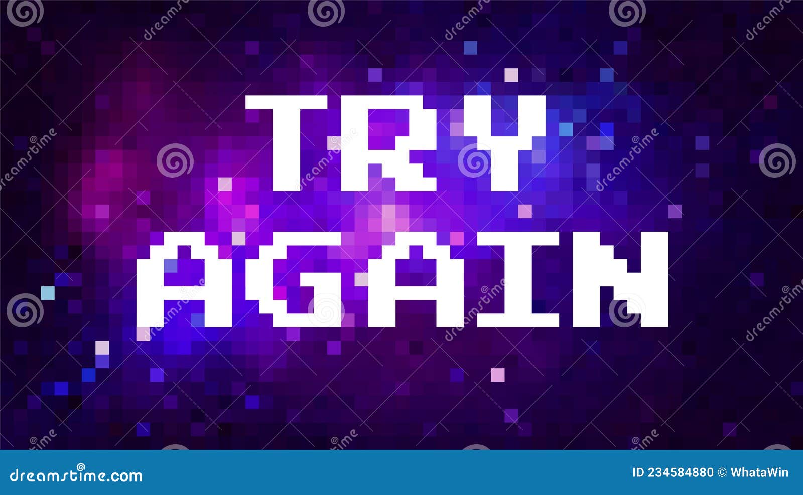 Pixel Art Space Background with Message Try Again Stock Vector ...