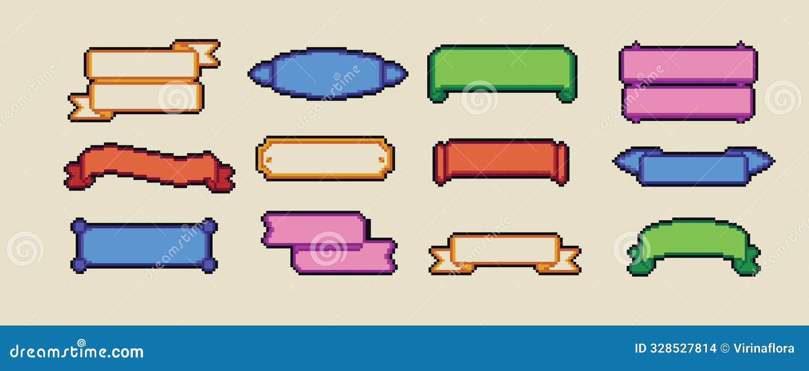 Pixel Art Speech Bubble. Dialogue Boxes, Retro 8 Bit Arcade Game Style ...