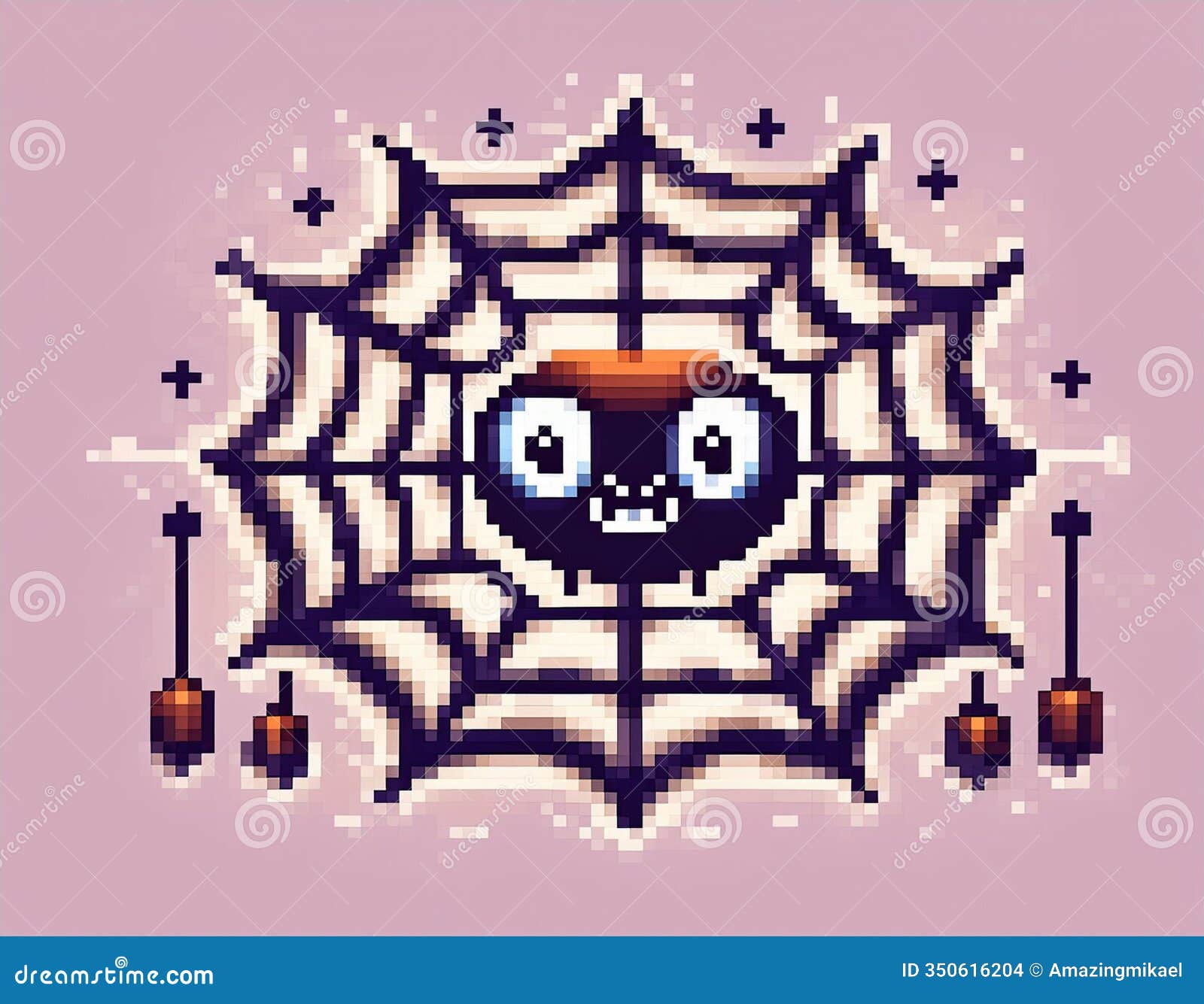Pixel Art Spider Web Mascot with Eyes Stock Photo - Image of mascot ...