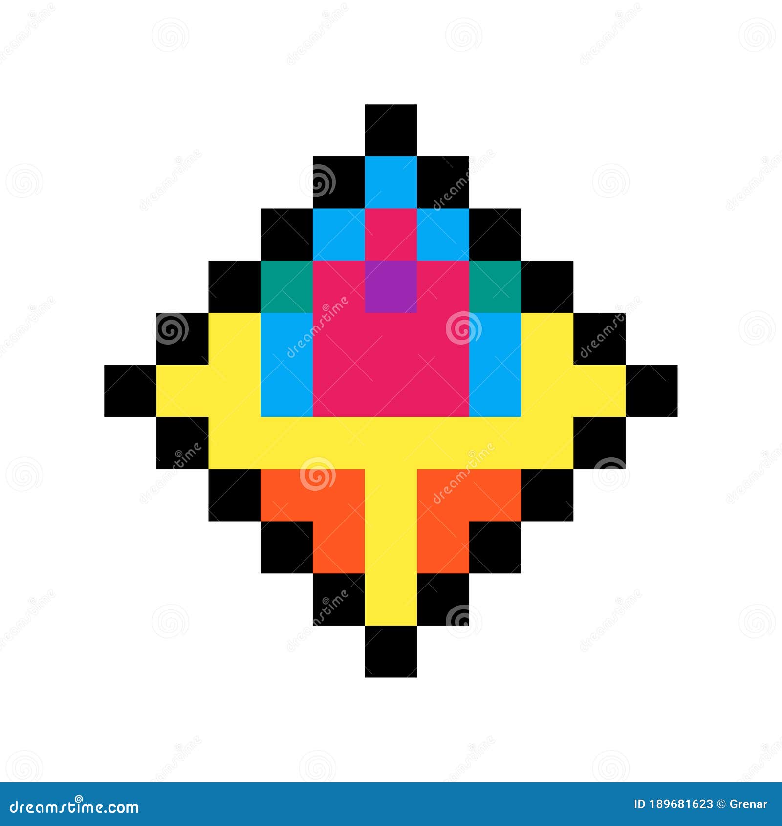 Pixel Art Magical Item Square Stock Illustration - Illustration of ...