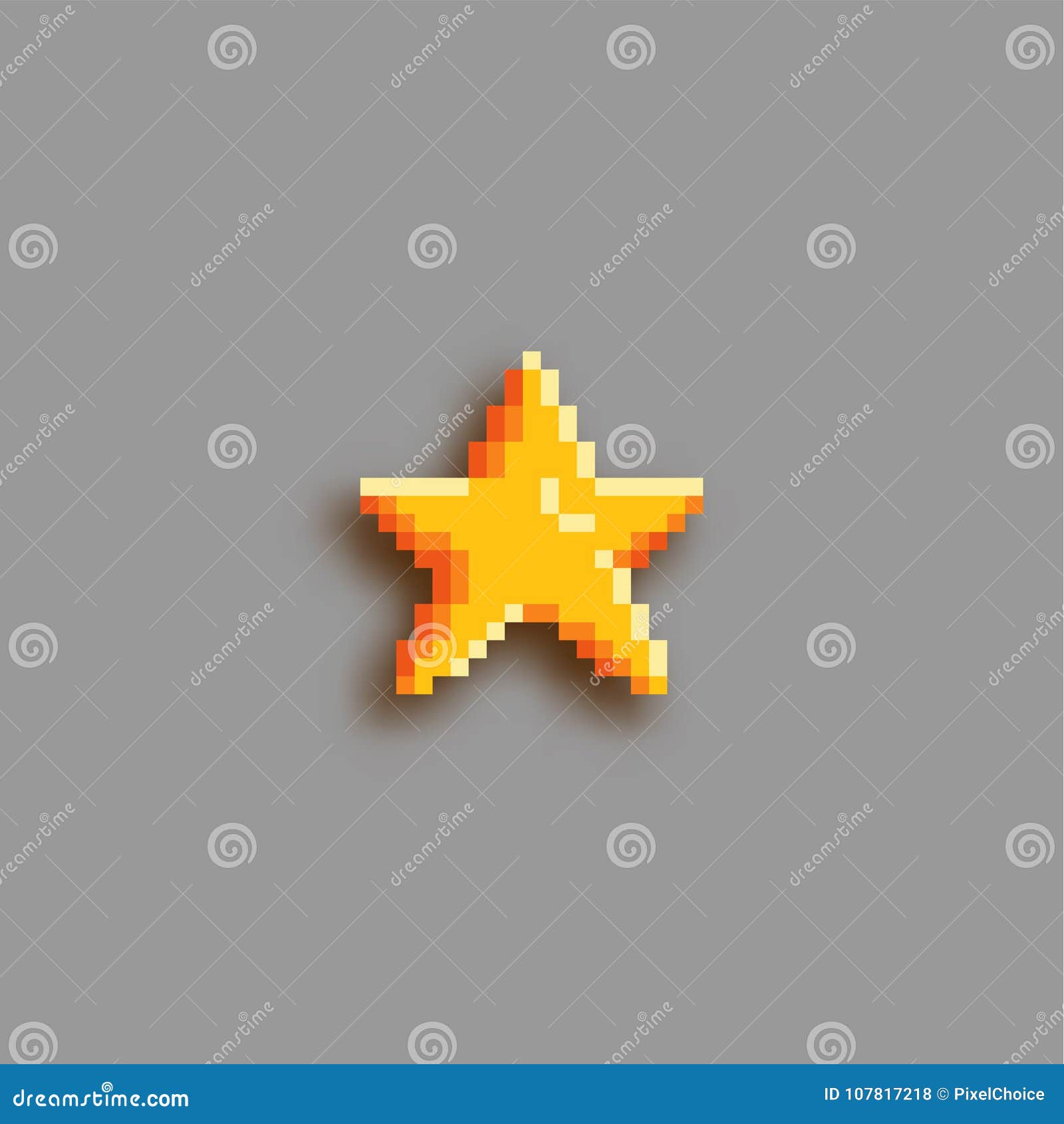 Pixel art star icon. stock vector. Illustration of concept - 107817218