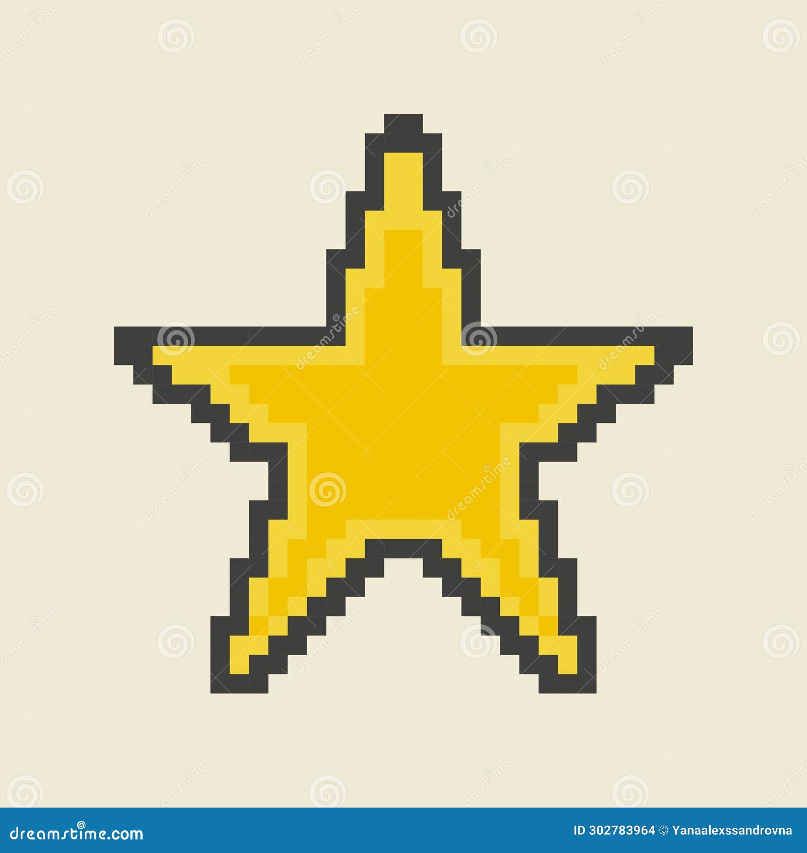 Pixel Art Star in Trendy Retro 8bit Style.Vector Illustration Stock ...
