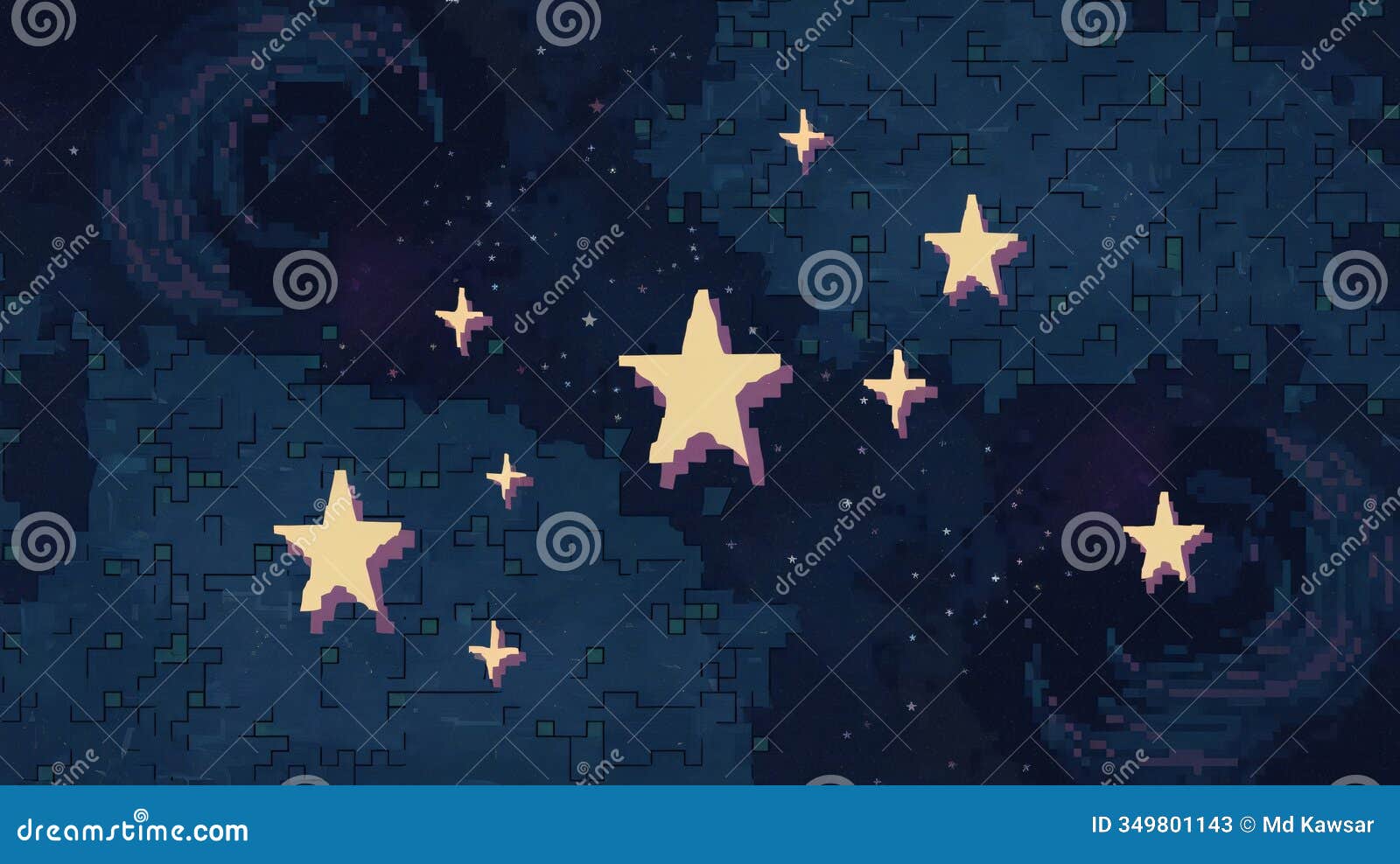 Pixel Art Starry Night, Abstract Space Background High Quality Image ...