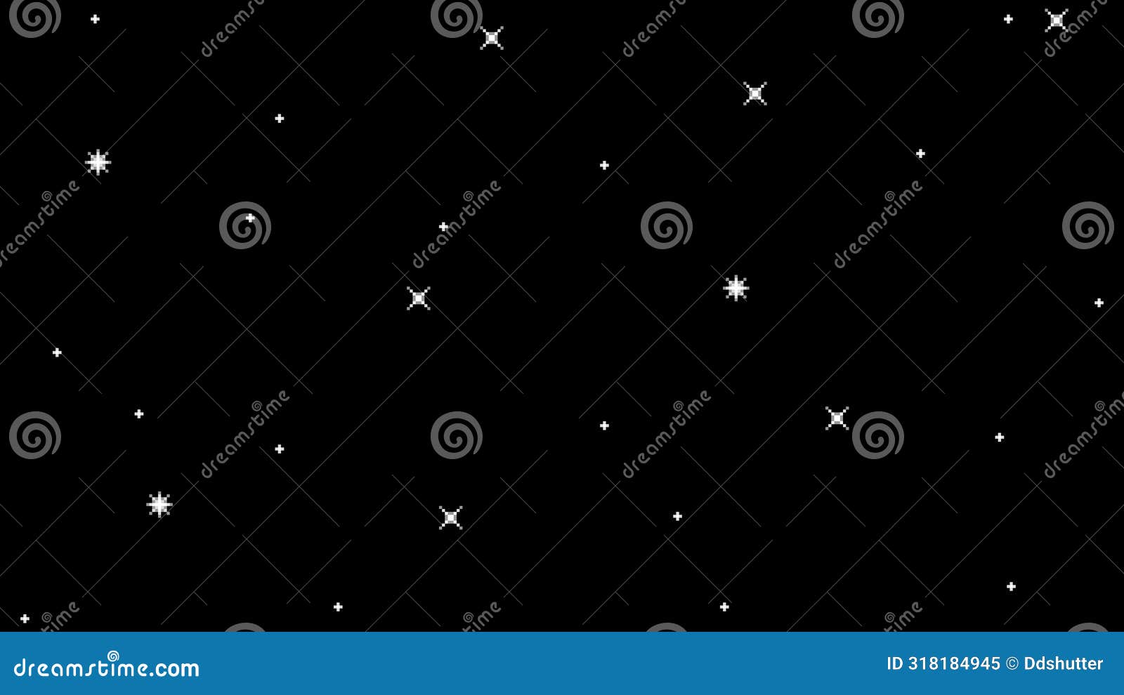 Pixel Art Starry Sky Background. Black Night Background with Shiny ...