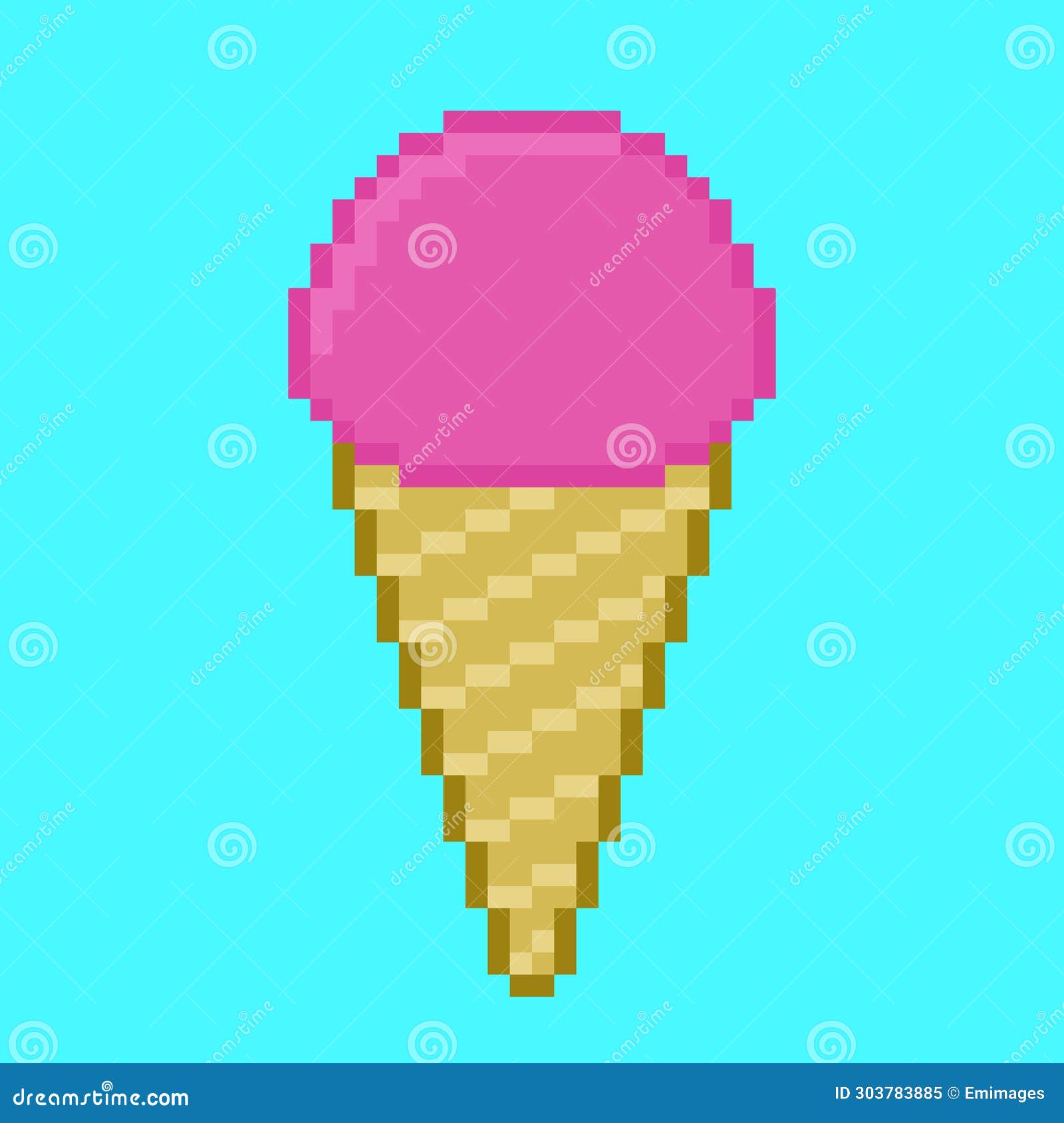 Pixel Art Ice Cream Icon For 8bit Game Vector Illustration ...