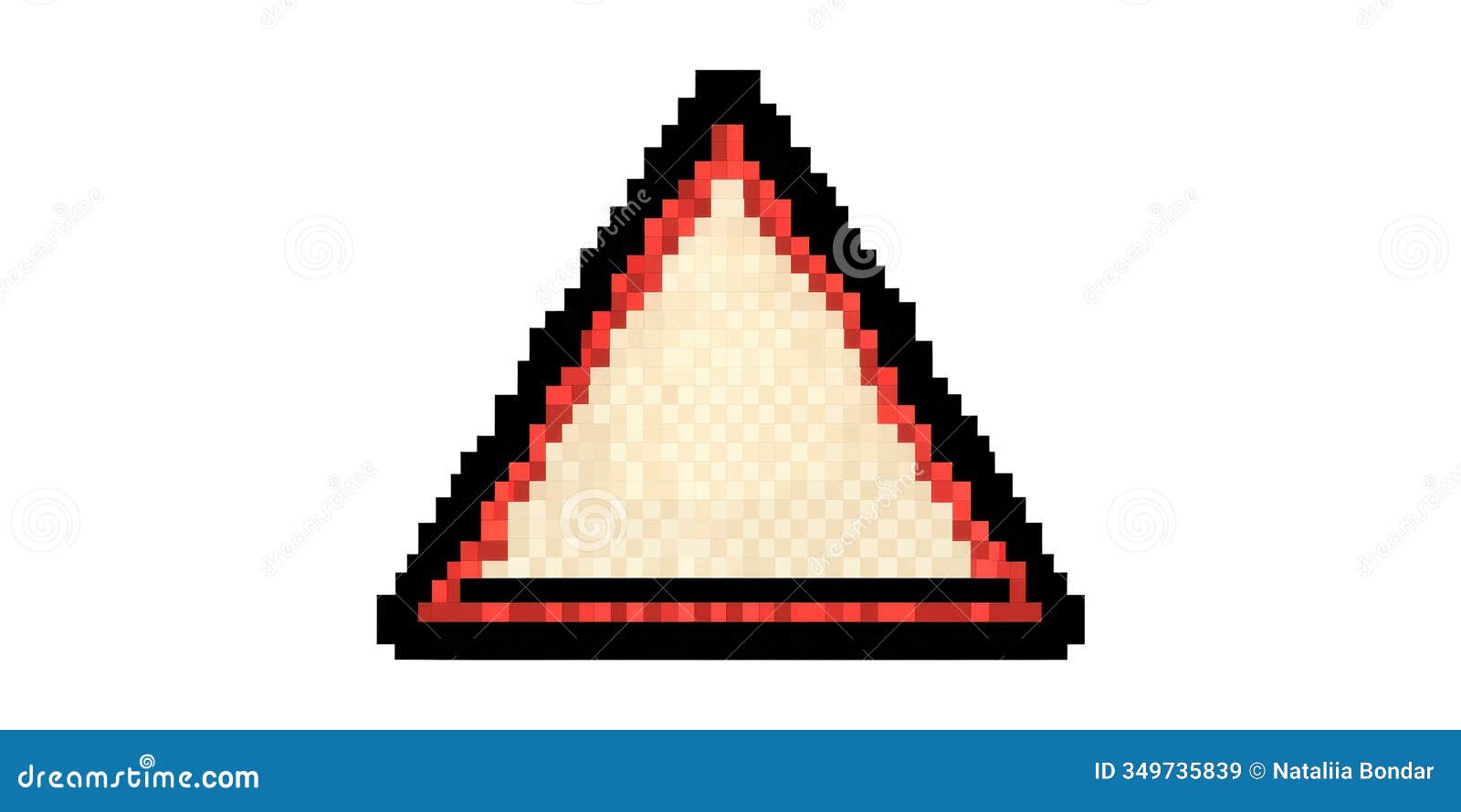 Pixel Art Style Caution Triangle Sign Isolated on Transparent ...