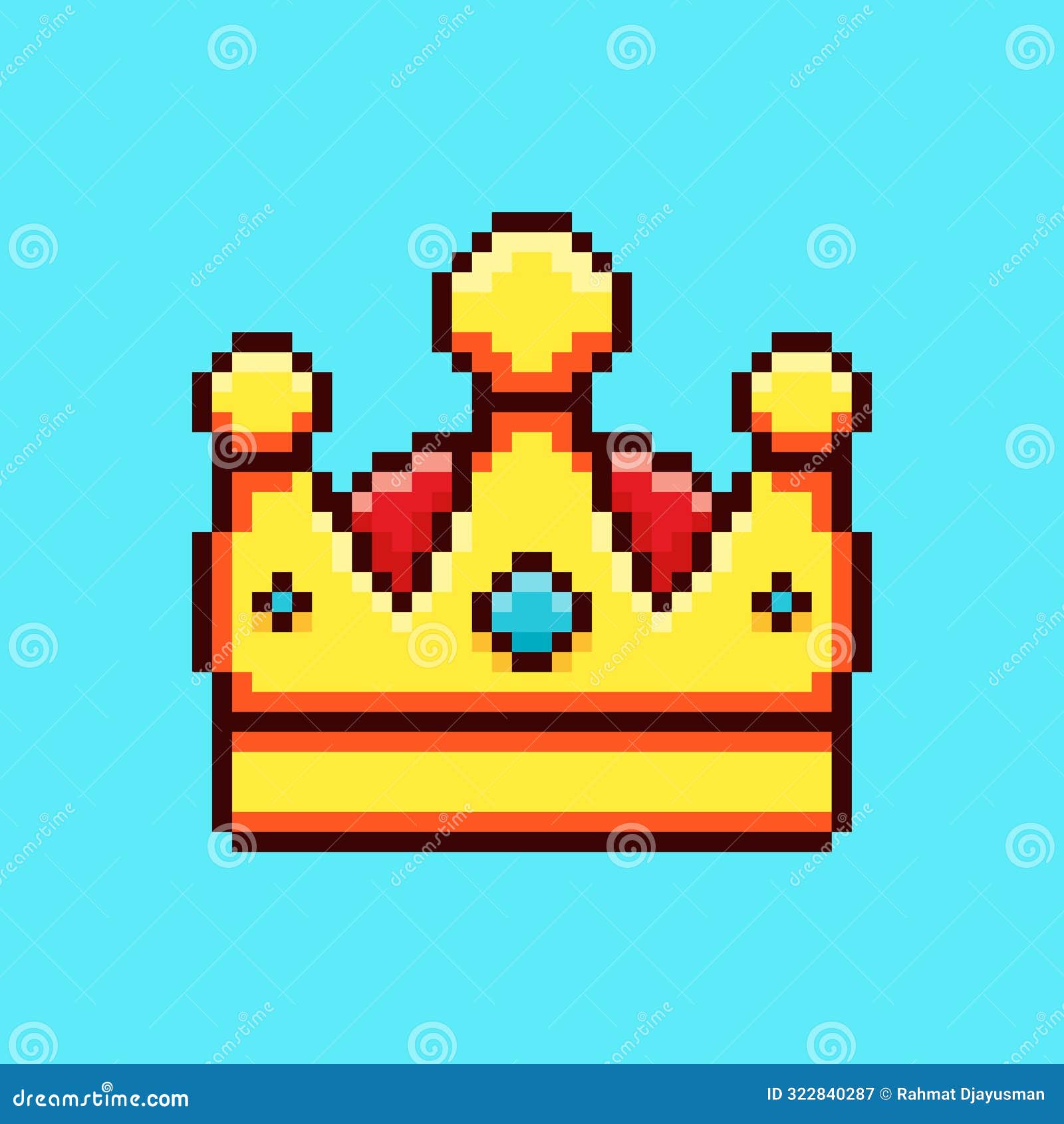 Pixel Art Style Crown Design Stock Vector - Illustration of sticker ...