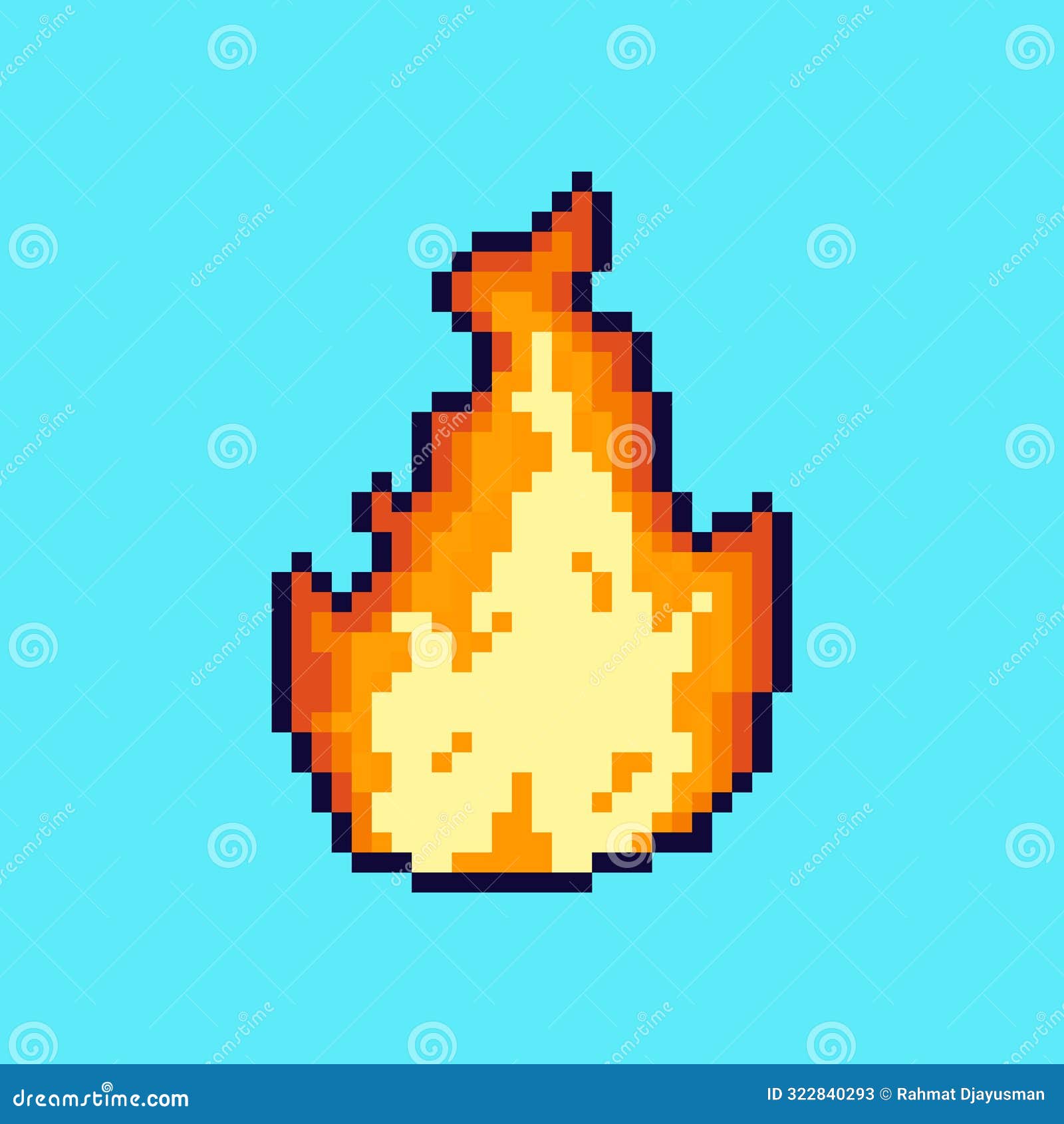 Pixel Art Style Fire Design Stock Vector - Illustration of flare, flame ...
