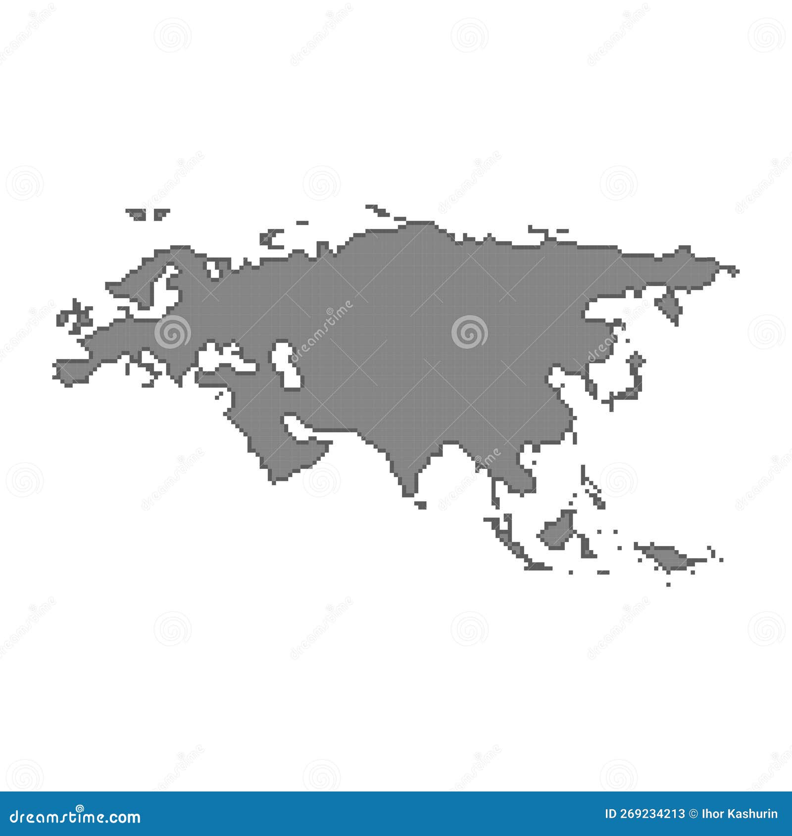 Pixel Art Style Illustration Eurasia Map Stock Vector - Illustration of ...