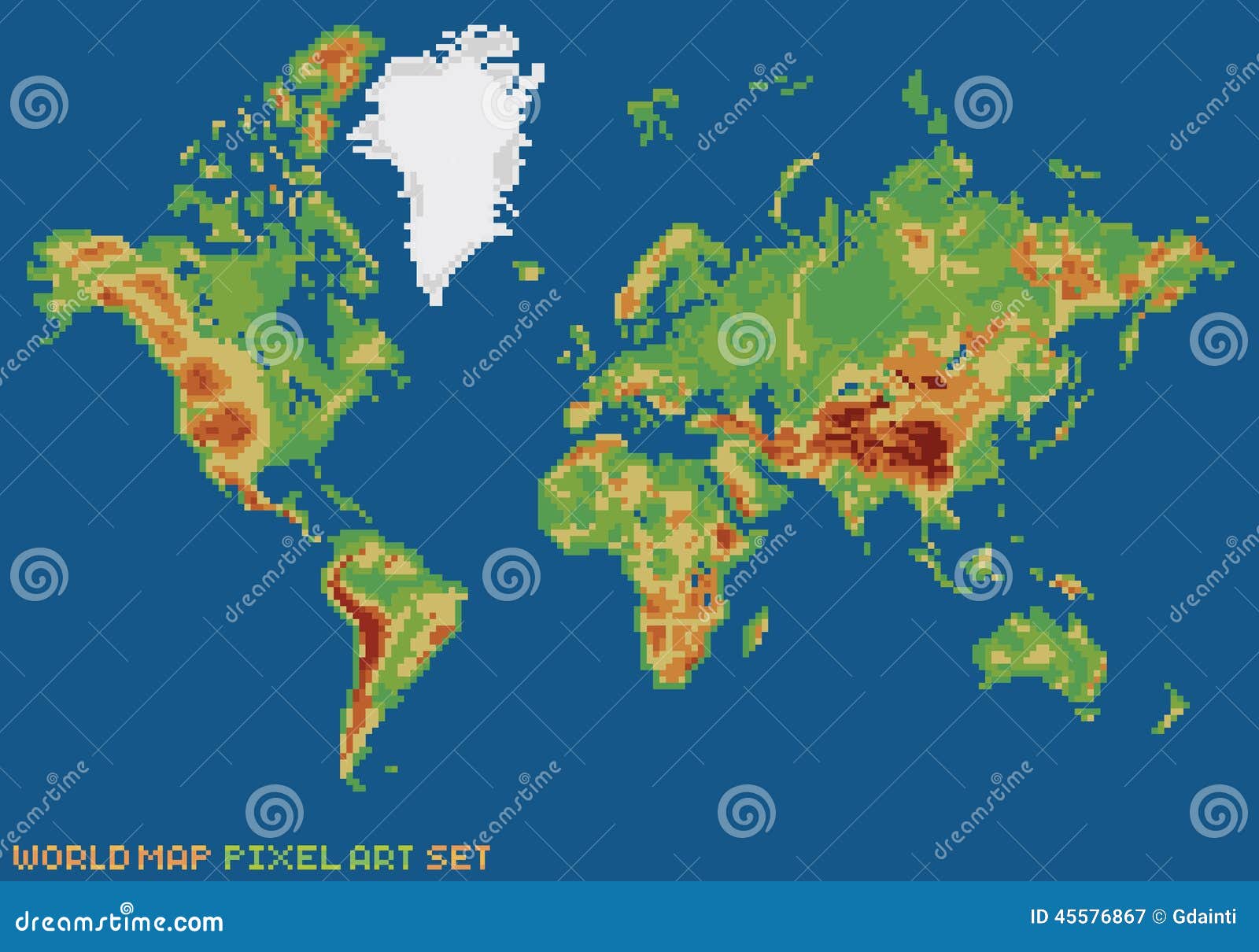 World Map - Physical Topographic - Vector Detailed Illustration Royalty ...