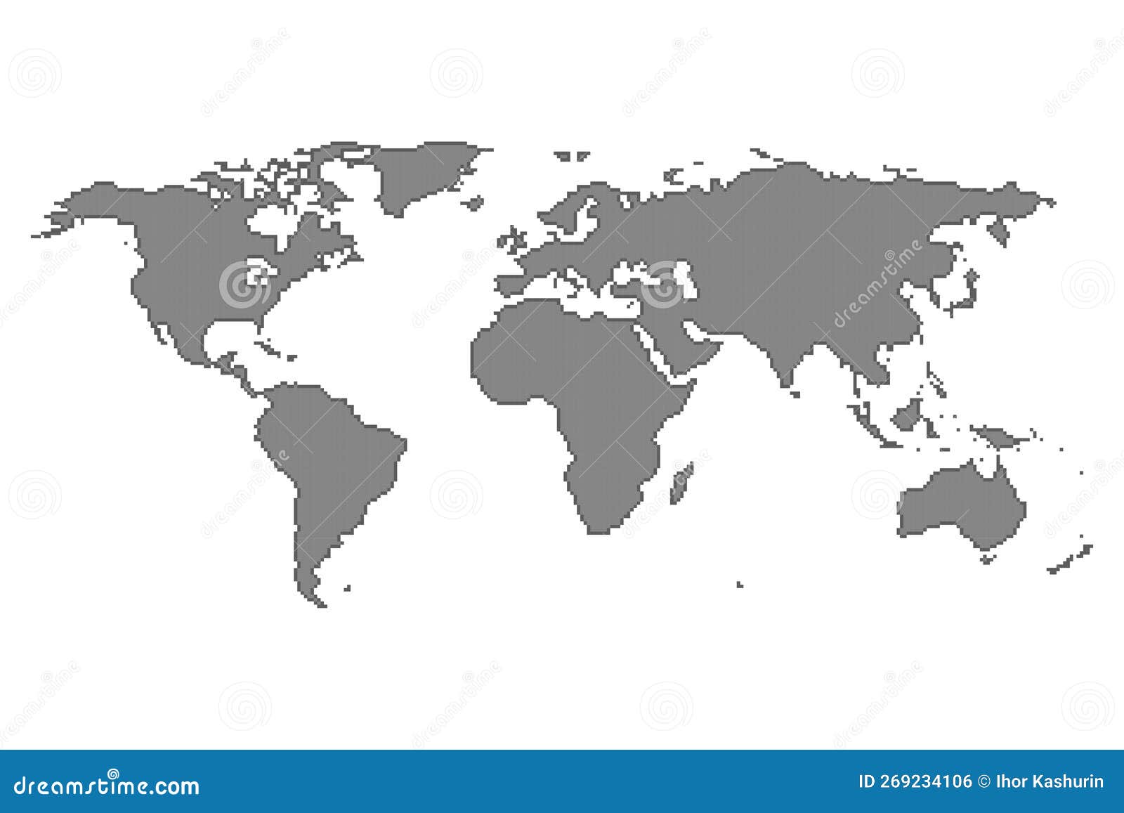 Pixel Art Style Illustration World Map Stock Vector - Illustration of ...