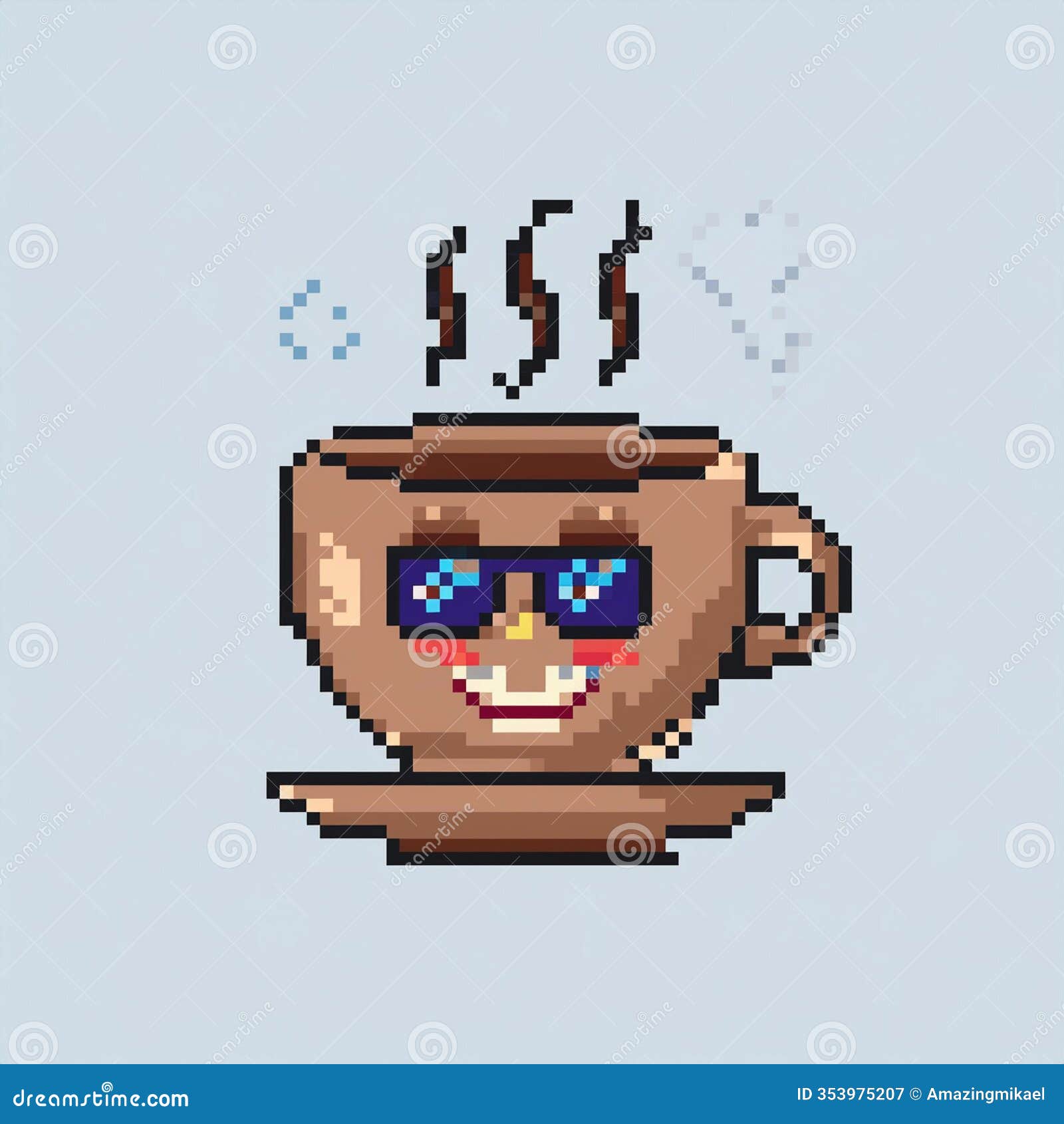 Pixel Art Style Pixelated Coffee Cup Stock Image - Image of pixelated ...