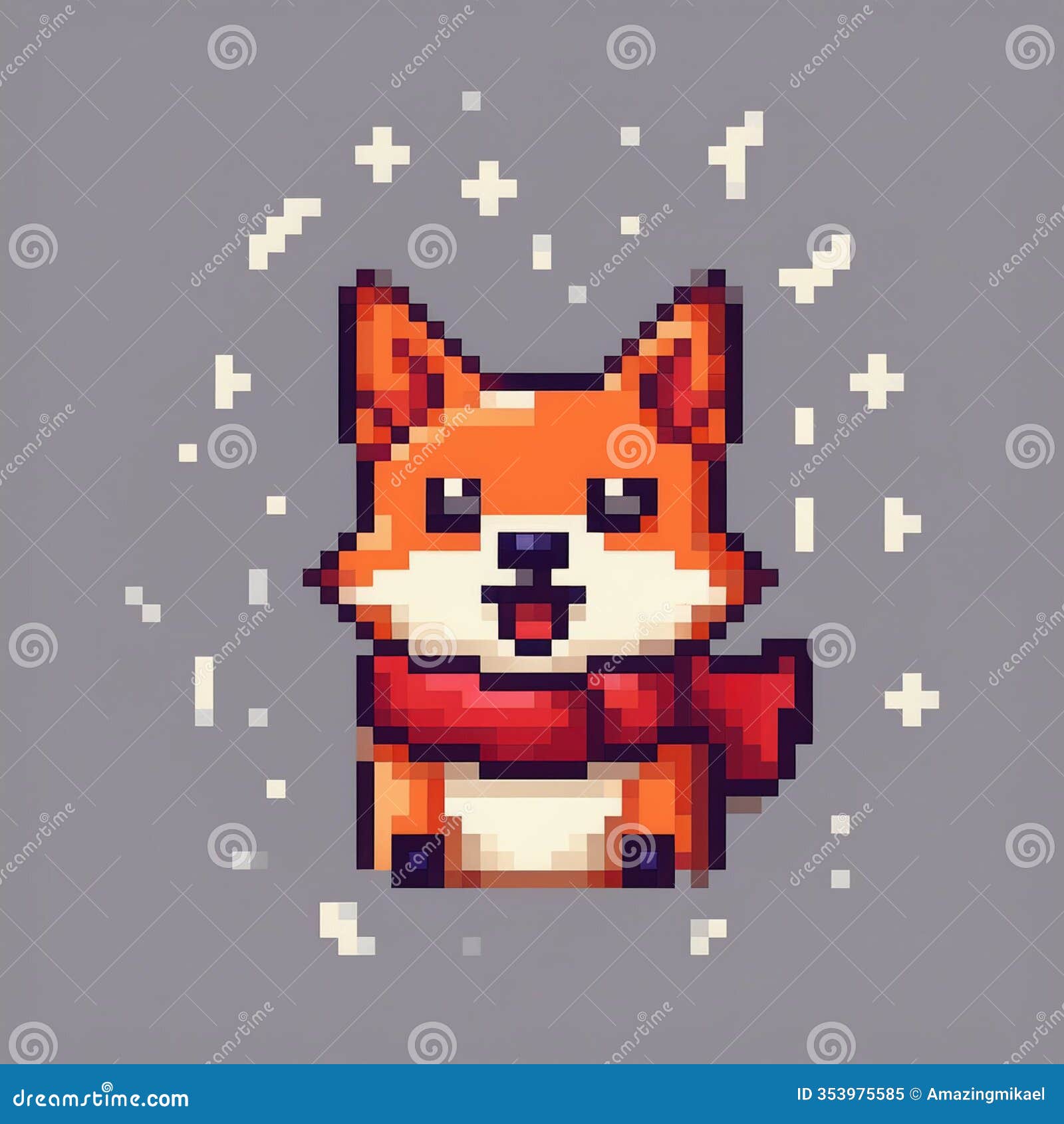 Pixel Art Style Pixelated Fox Stock Image - Image of pixe, minimalist ...