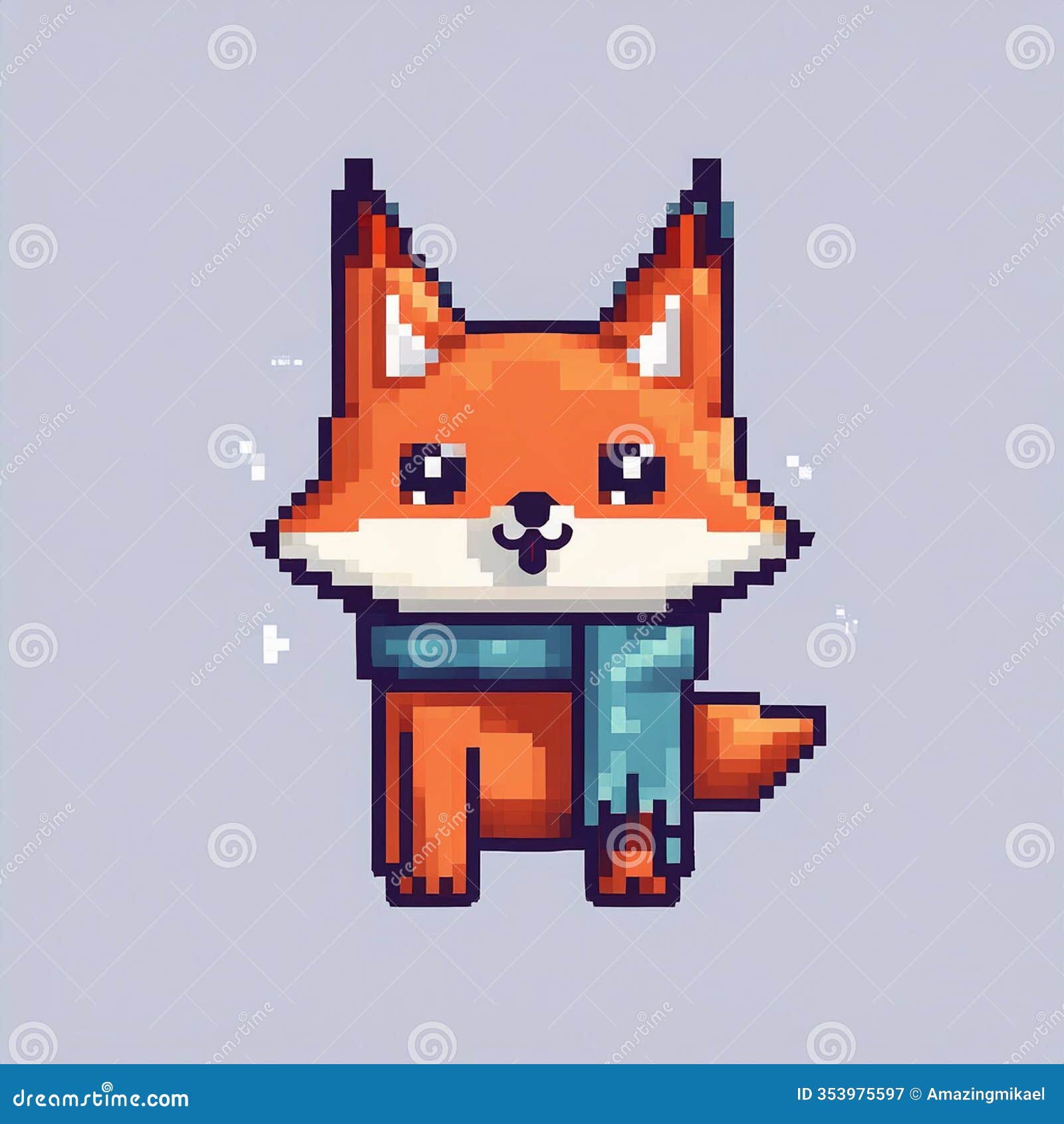 Pixel Art Style Pixelated Fox Stock Image - Image of superhero, drawing ...