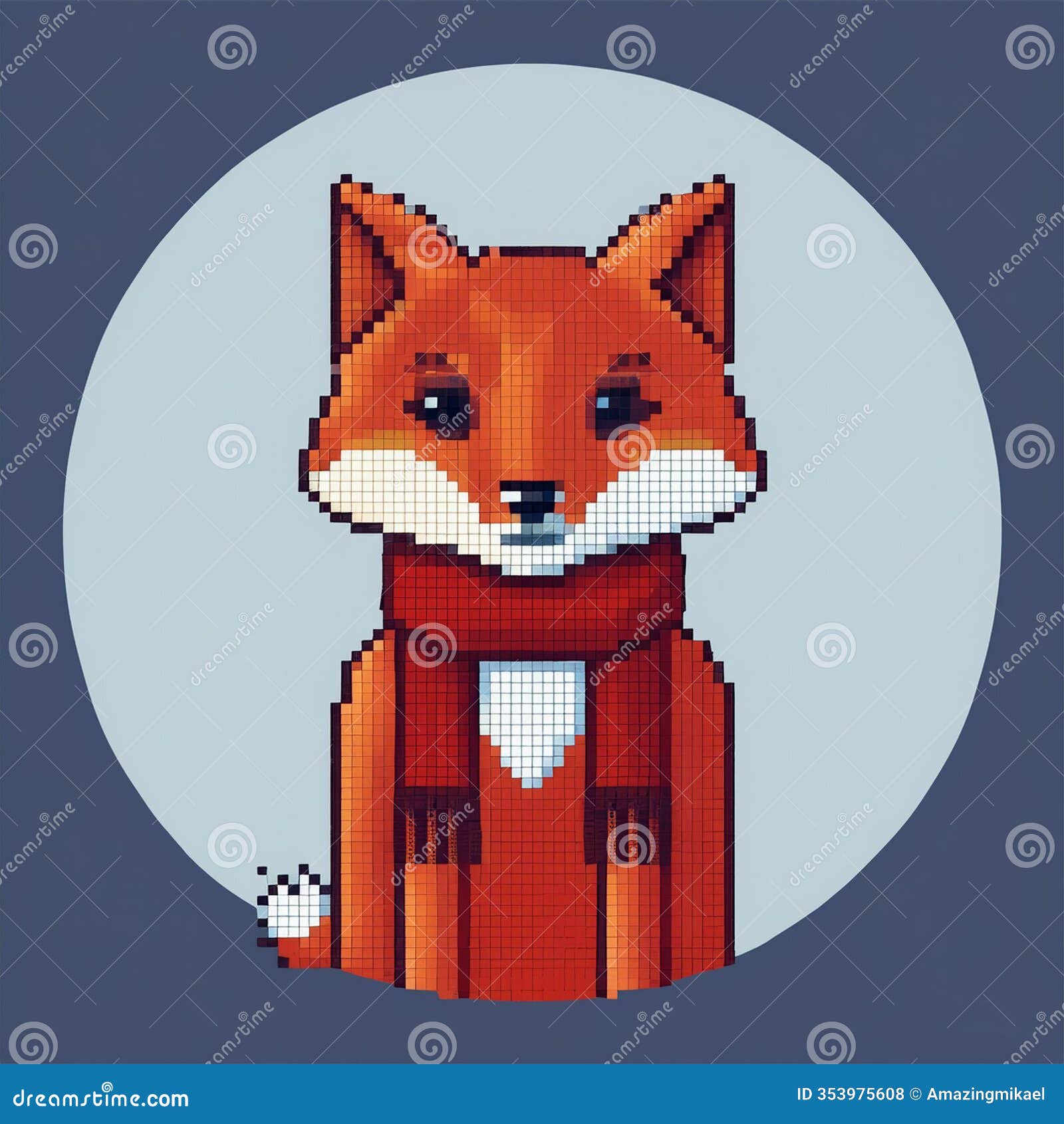Pixel Art Style Pixelated Fox Stock Photo - Image of pixe, retro: 353975608