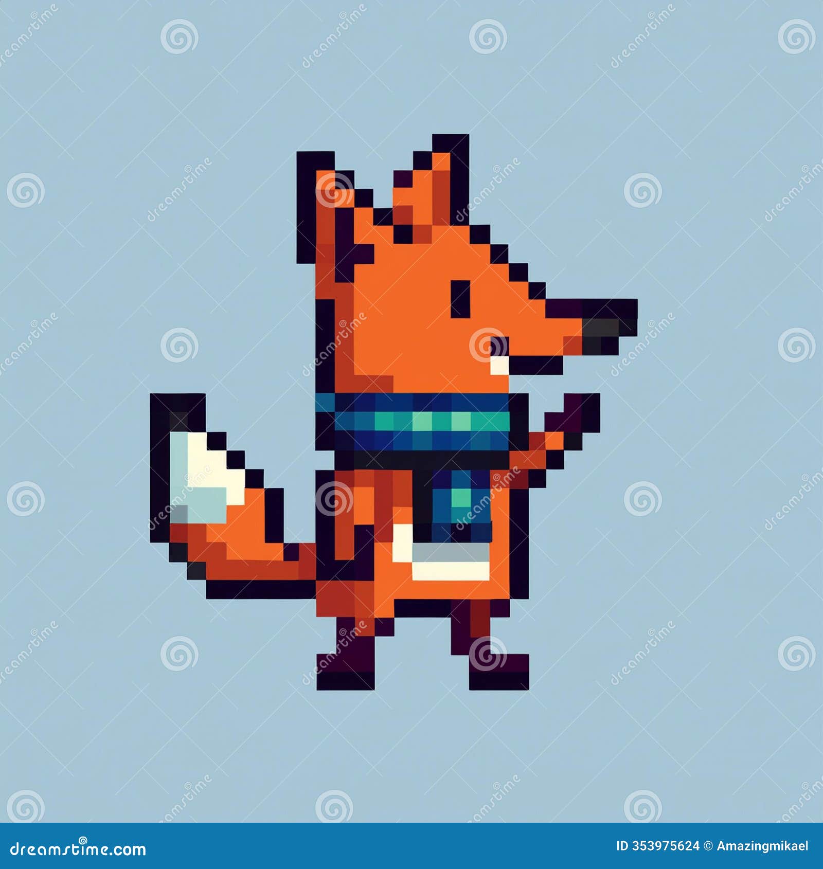 Pixel Art Style Pixelated Fox Stock Photo - Image of mascot, object ...