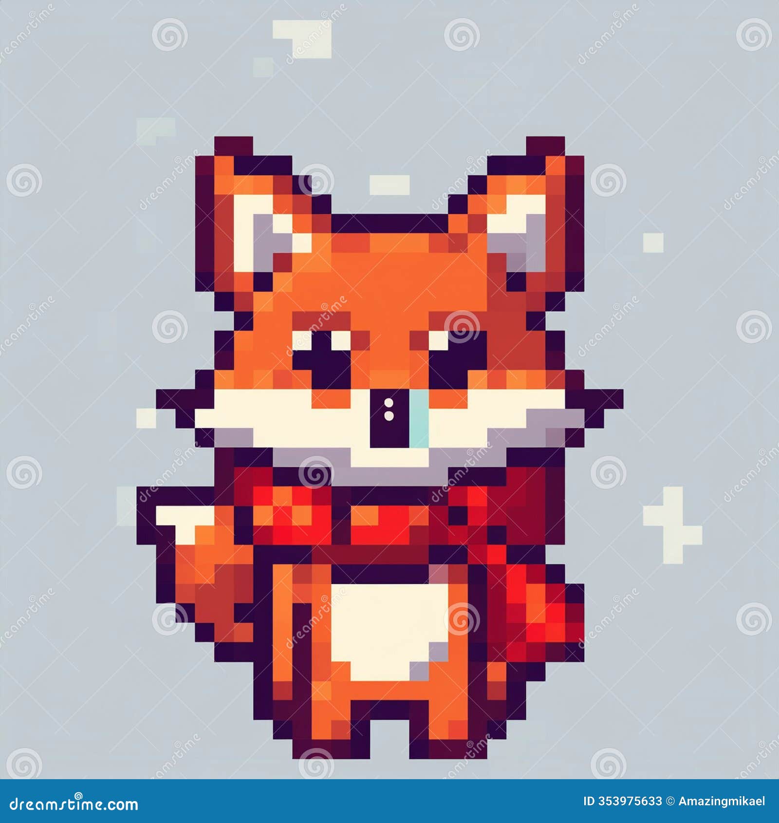 Pixel Art Style Pixelated Fox Stock Image - Image of retro, character ...