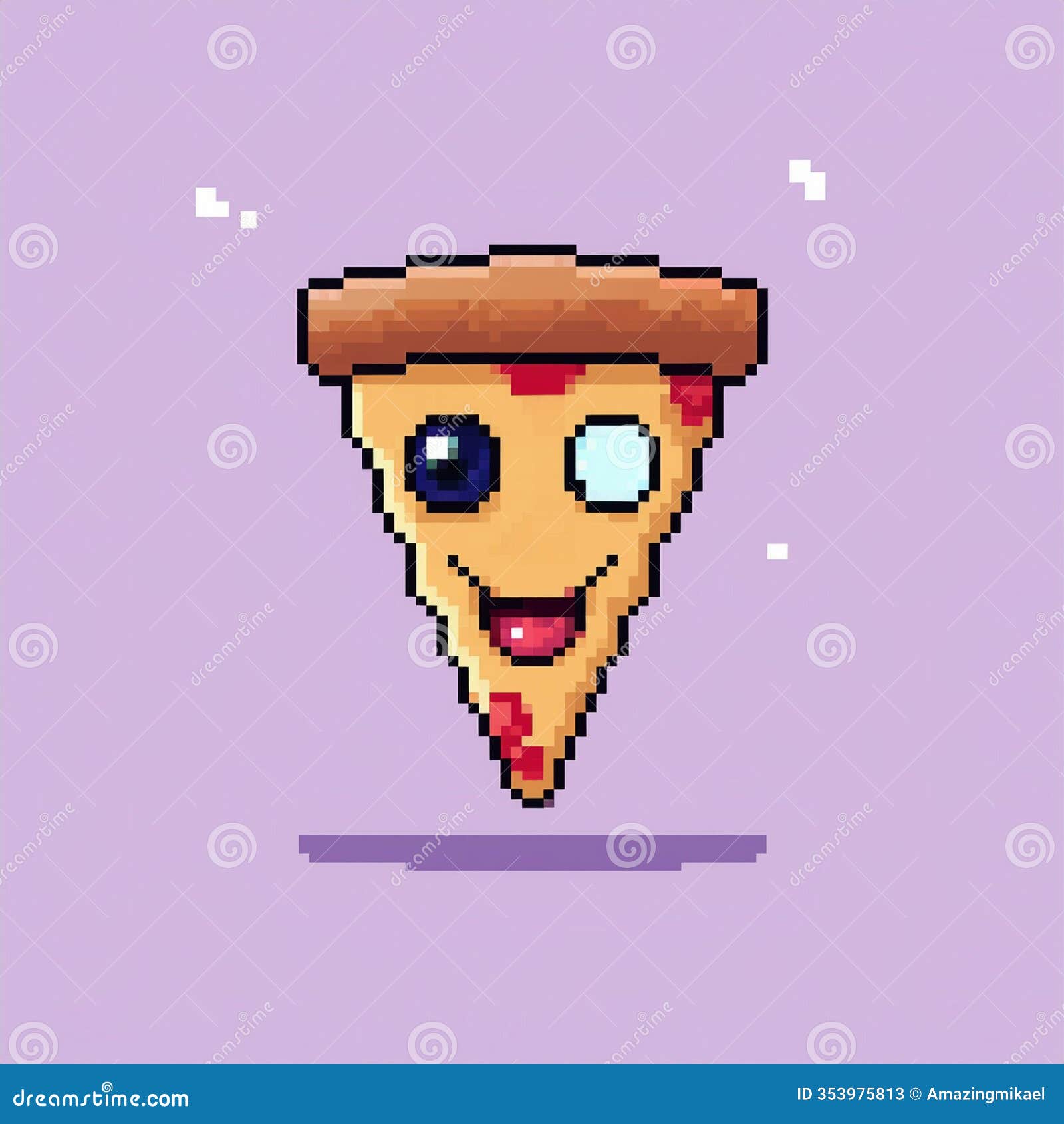 Pixel Art Style Pixelated Pizza Slice Stock Image - Image of pixe ...