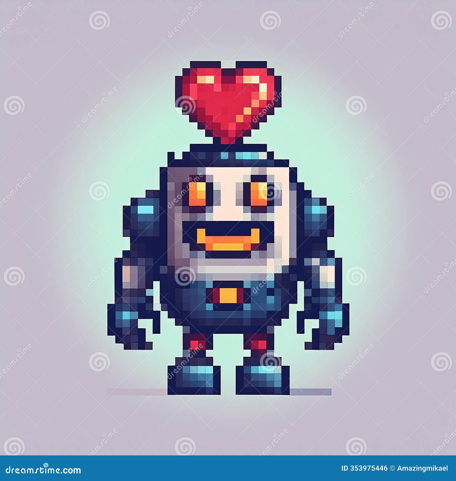 Pixel Art Style Pixelated Robot Stock Photo - Image of robot, pixelated ...