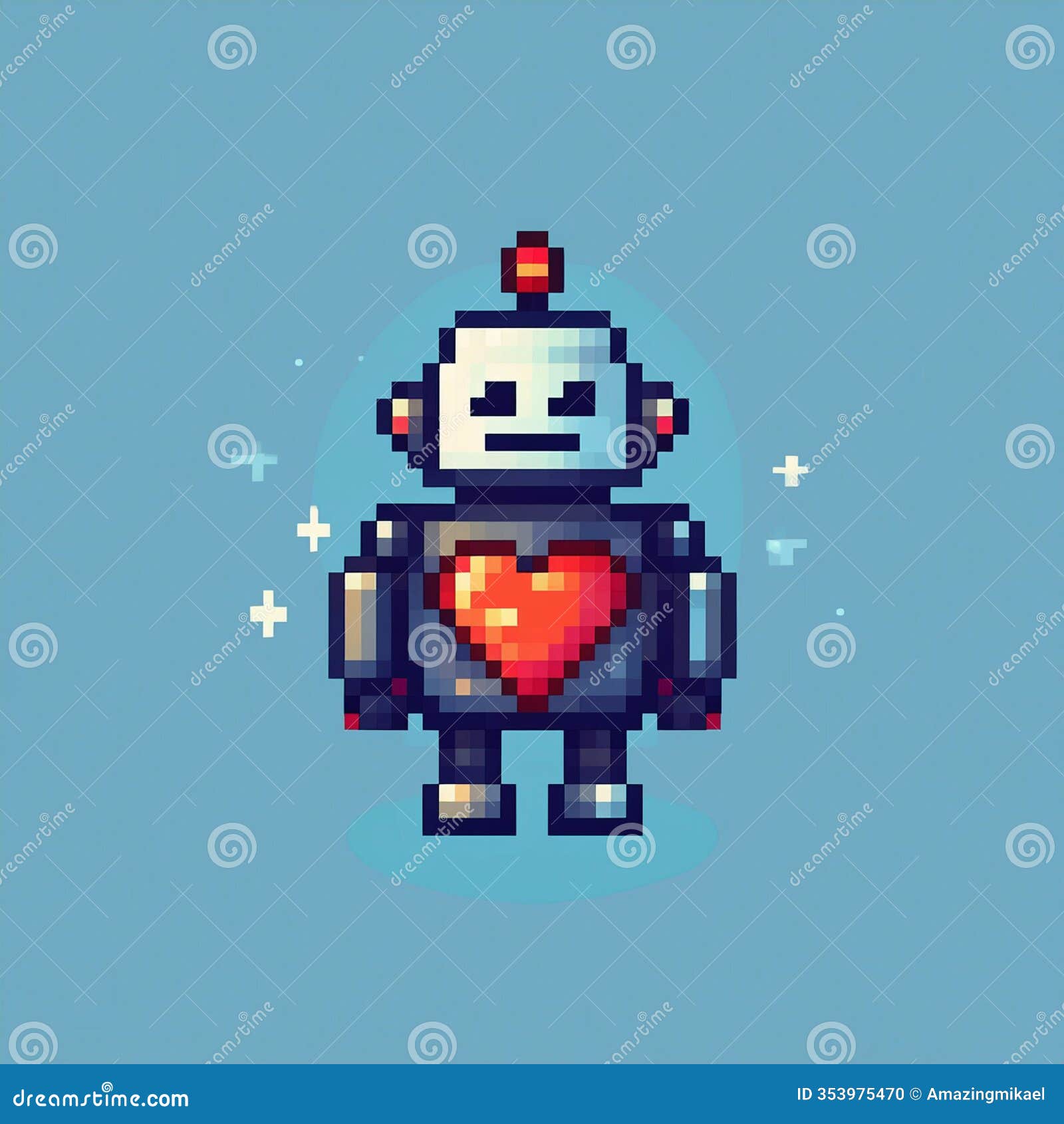 Pixel Art Style Pixelated Robot Stock Photo - Image of vintage, cute ...