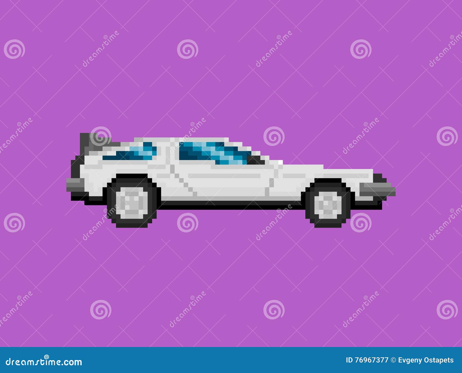 Pixel Art Style Retro Car illustrazione vettoriale. Illustrazione di ...