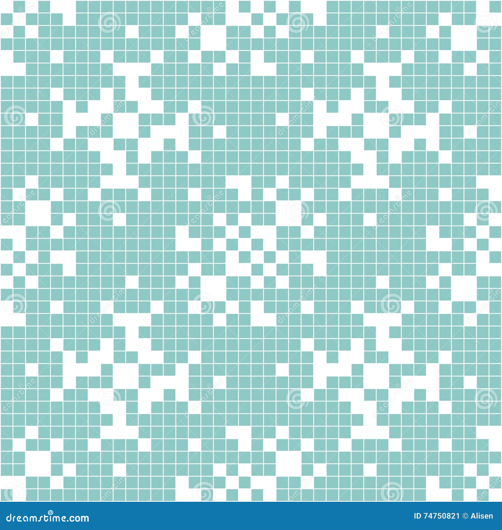Pixel Art Style Seamless Lace Pattern. Textile Blue and White Mosaic ...