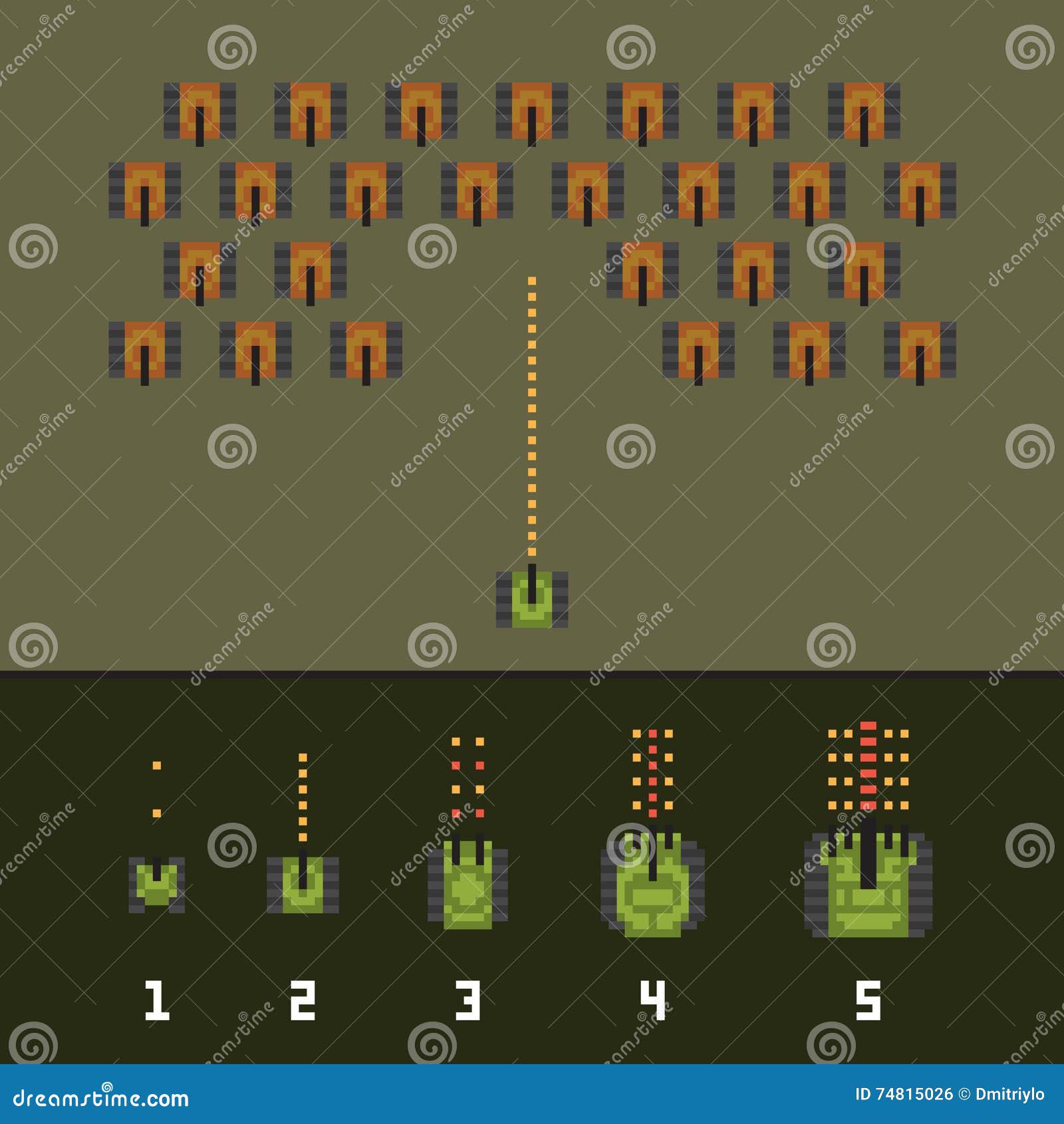 Pixel Art Style War And Tank Game Upgrades Vector Set | CartoonDealer ...