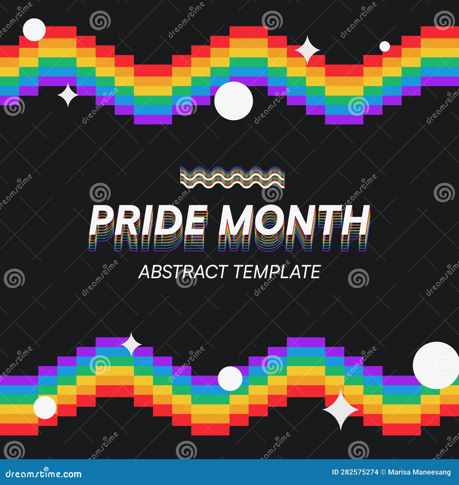 Gay Pride Wave Rainbow Flag Lgbtqia Template Diversity E Inclusivity