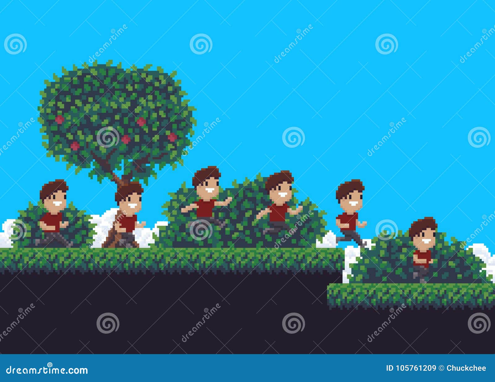 Pixel Art Runner Vector Illustration | CartoonDealer.com #52642074
