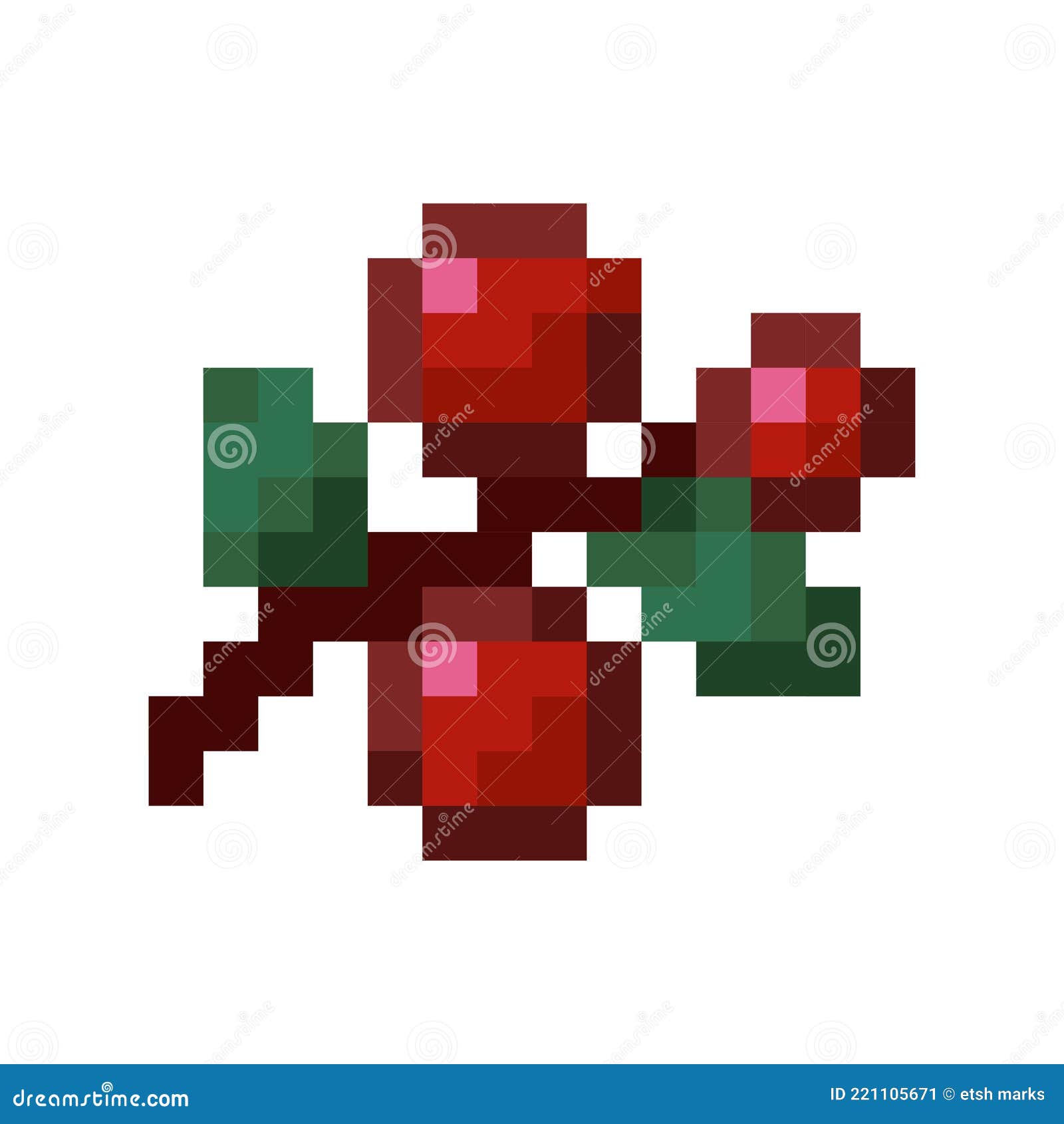 Pixel Art of Sweet Berries. Stock Vector - Illustration of minecraft ...