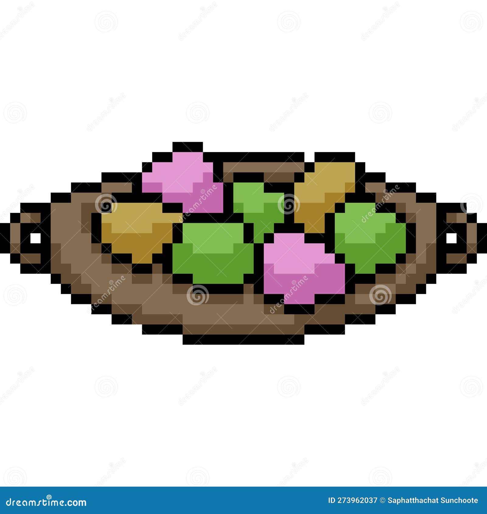 Pixel Art Sweet Flour Snack Stock Vector - Illustration of asian ...