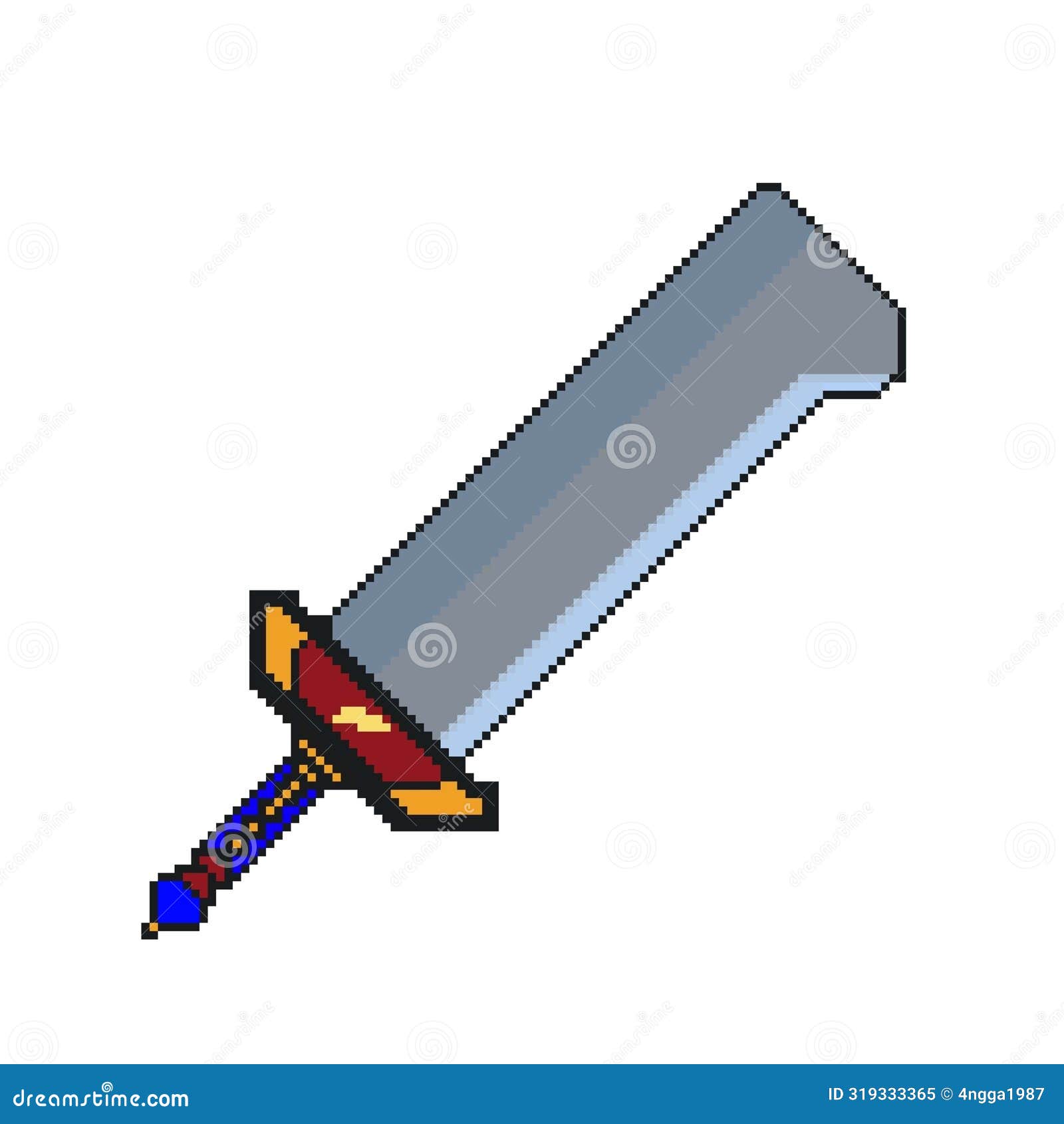 Pixel art of sword stock illustration. Illustration of weapon - 319333365