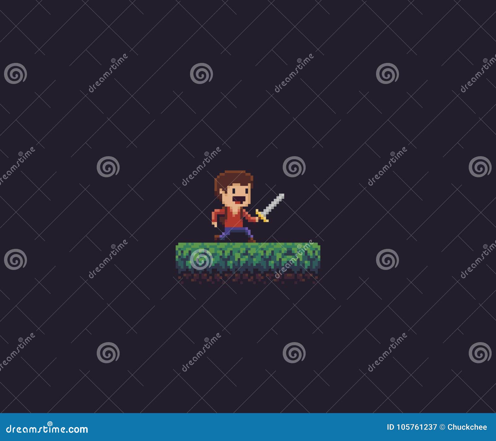 PIXEL Art Swordsman vektor illustrationer. Illustration av strid ...