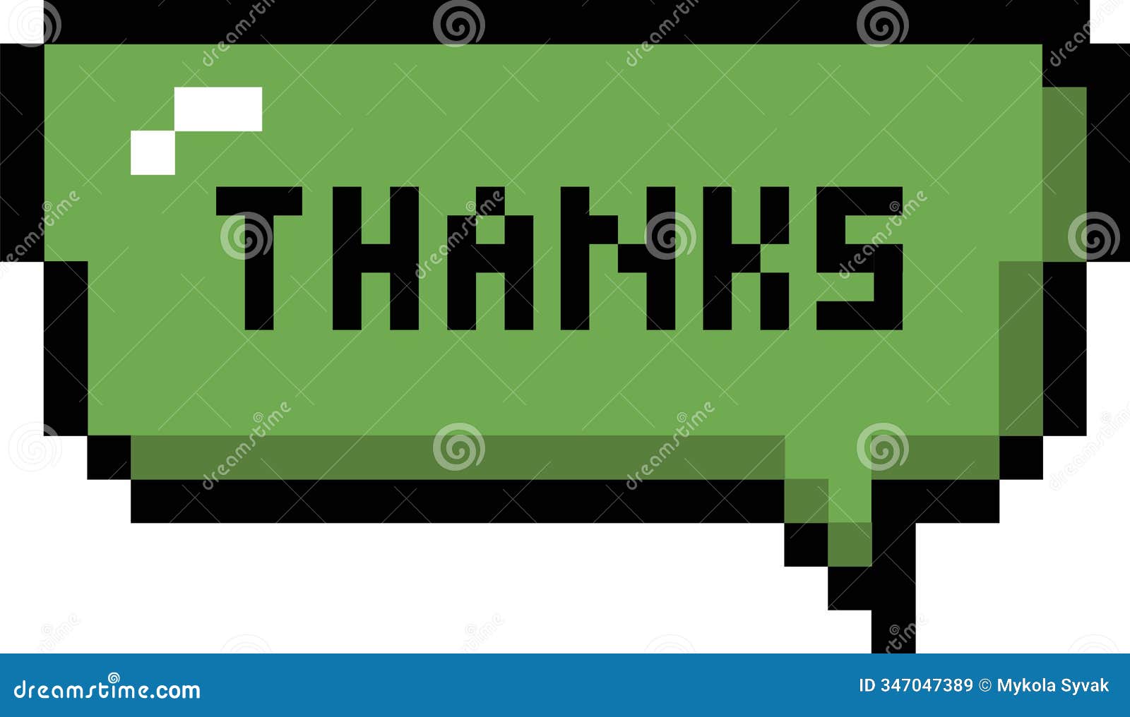 Pixel Art Thanks Speech Bubble Stock Illustration - Illustration of ...