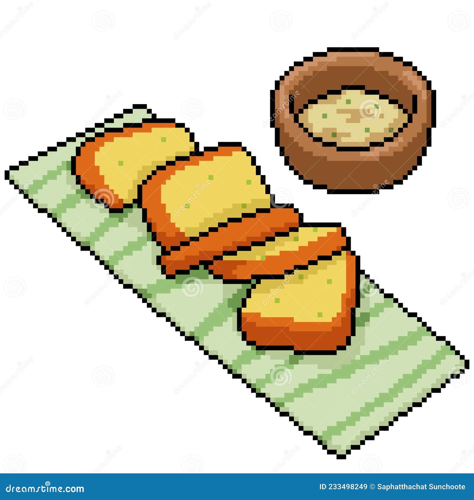 Pixel Art Toasted Bread Snack Stock Vector - Illustration of toast ...