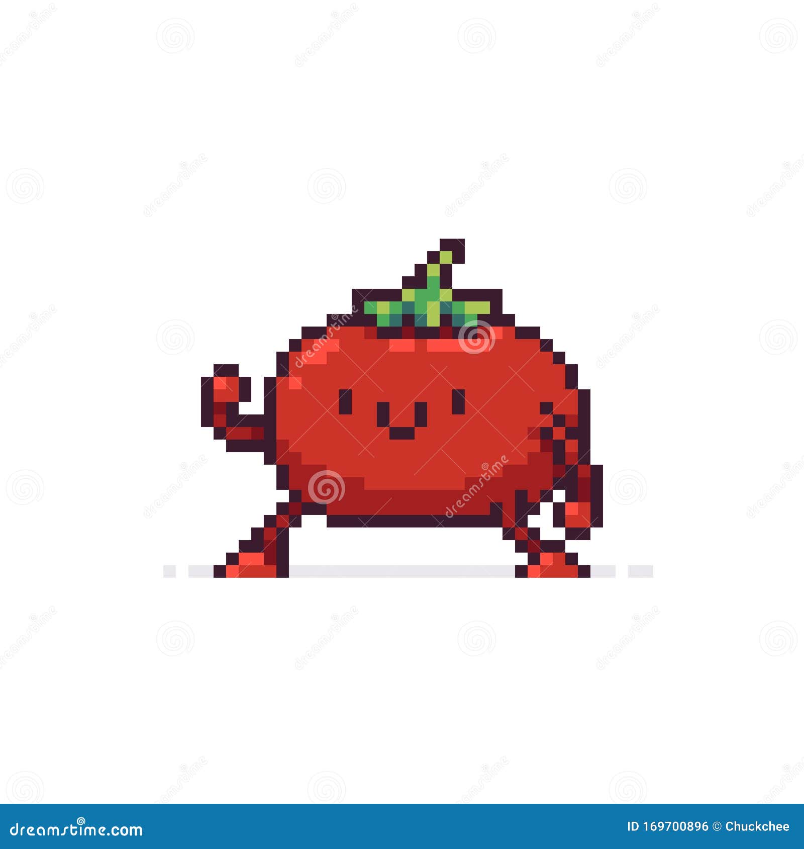 Pixel Art Tomato stock vector. Illustration of pixel - 169700896