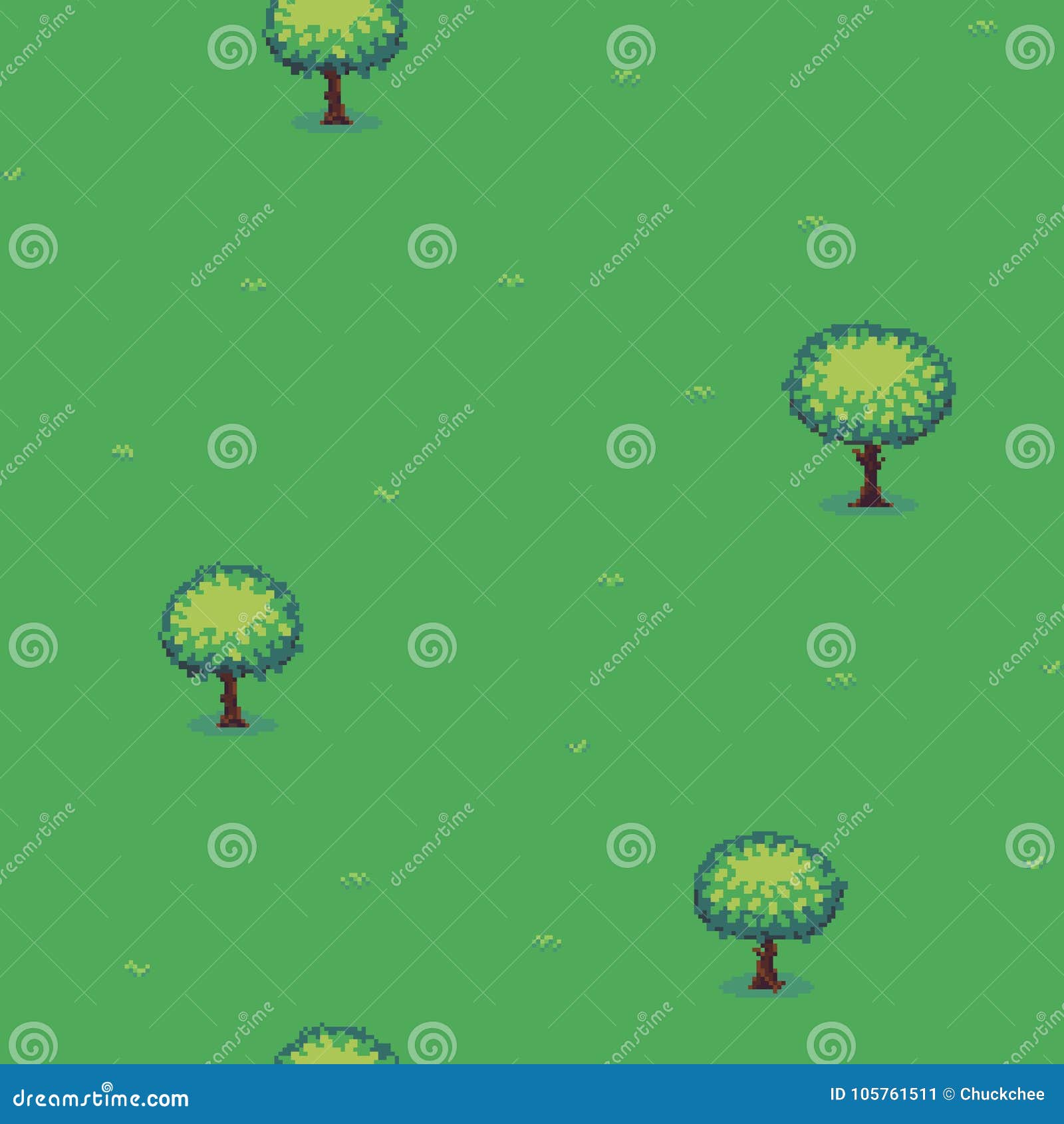 Pixel Art Trees stock vector. Illustration of ground - 105761511