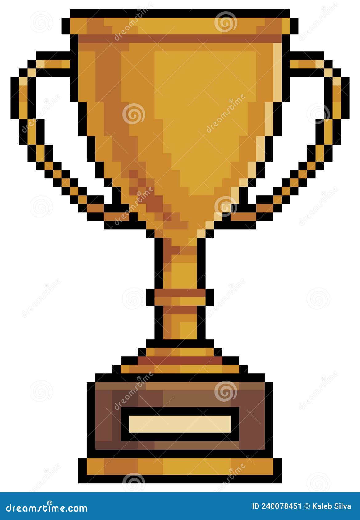 Pixel Art Trophy Icon for 8bit Game Stock Vector - Illustration of ...