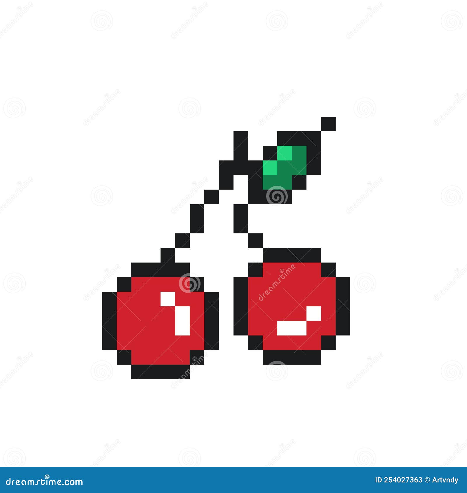 Pixel Art Cherries Pattern Stock Photo | CartoonDealer.com #189681564