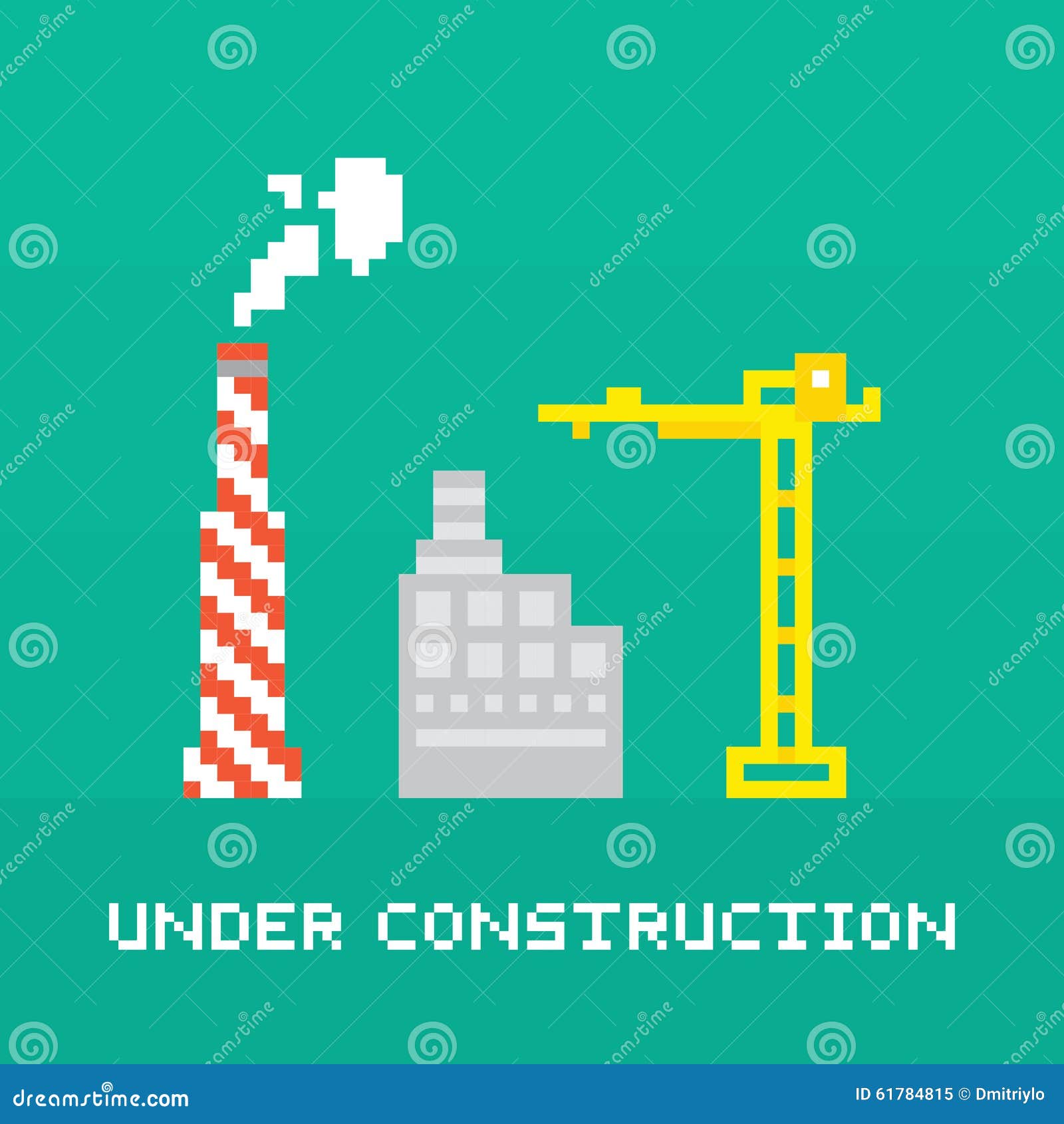 Pixel Art Under Construction Vector | CartoonDealer.com #61784815