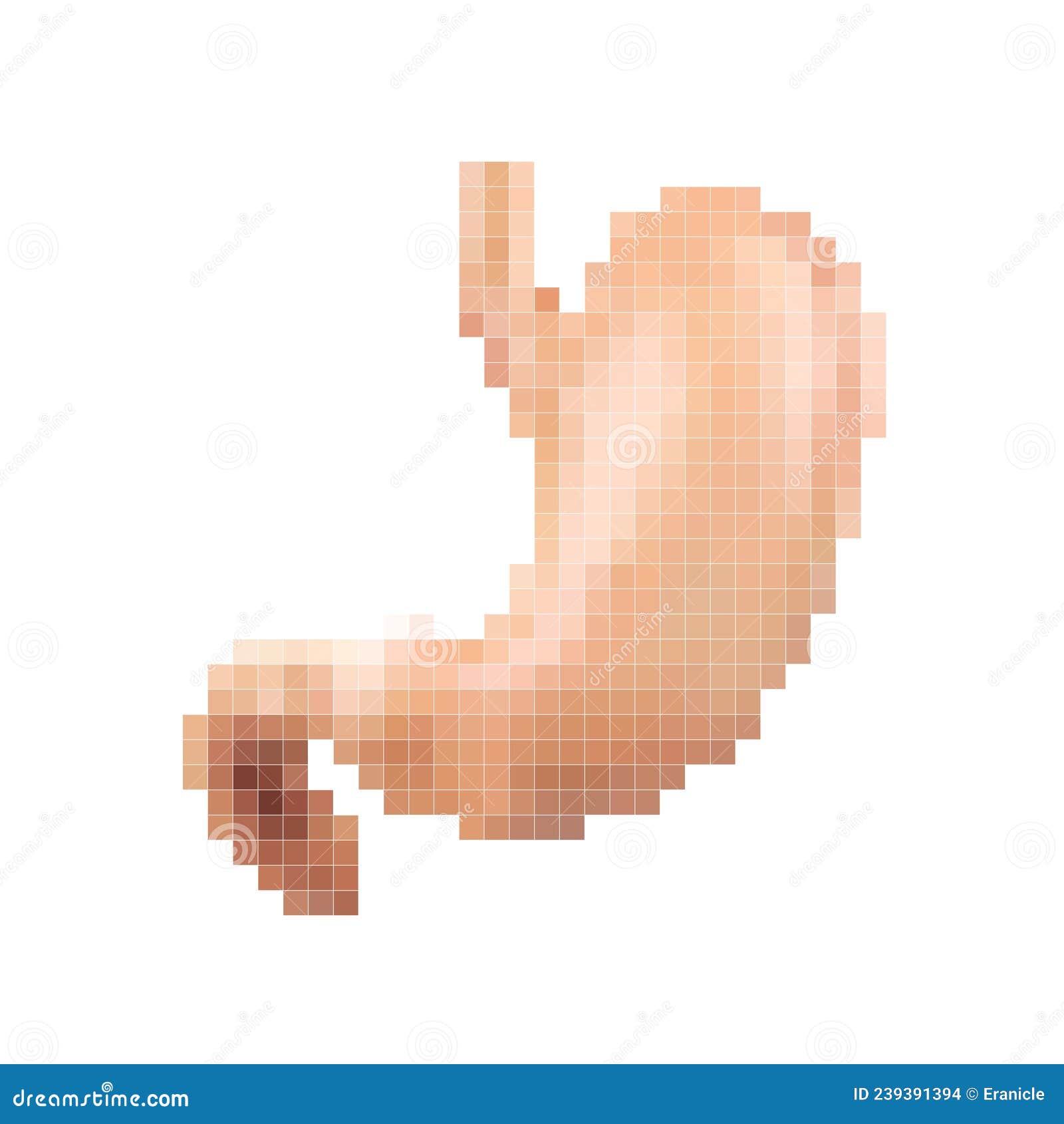 Stomach Pixel Art. Human Internal Organs 8 Bit. Pixelate Anatomy Vector ...